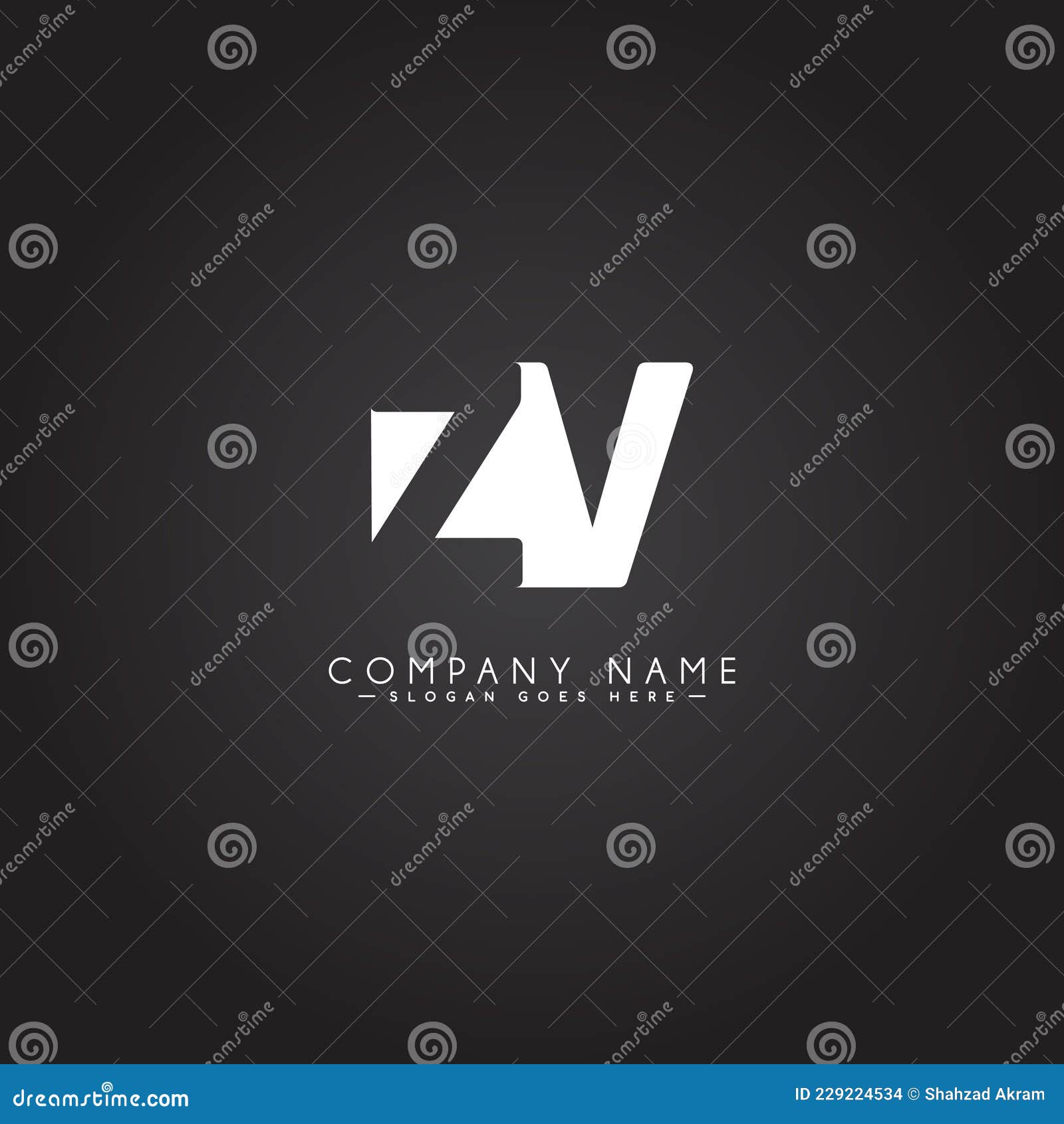 Initial Letter ZV Logo - Simple Business Logo for Alphabet Z and V ...