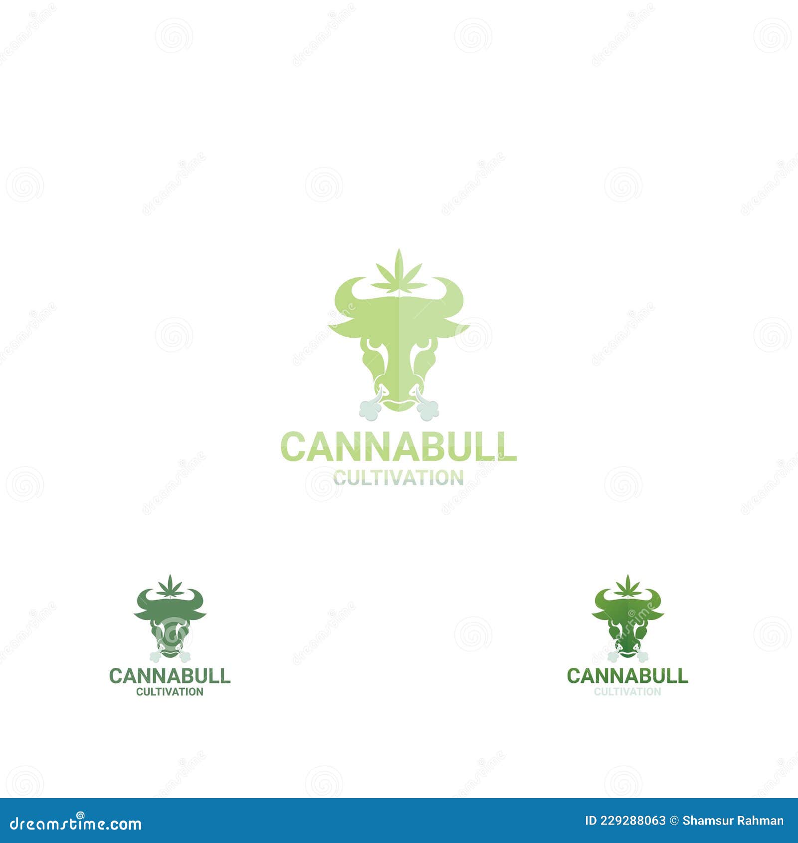 Canna Bull Logo Design with Cannabis Leaf Stock Vector - Illustration ...