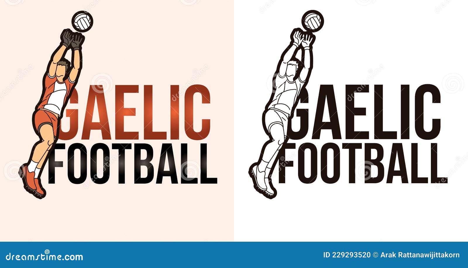 Gaelic Football Text with Sport Player Graphic Vector Stock Vector ...