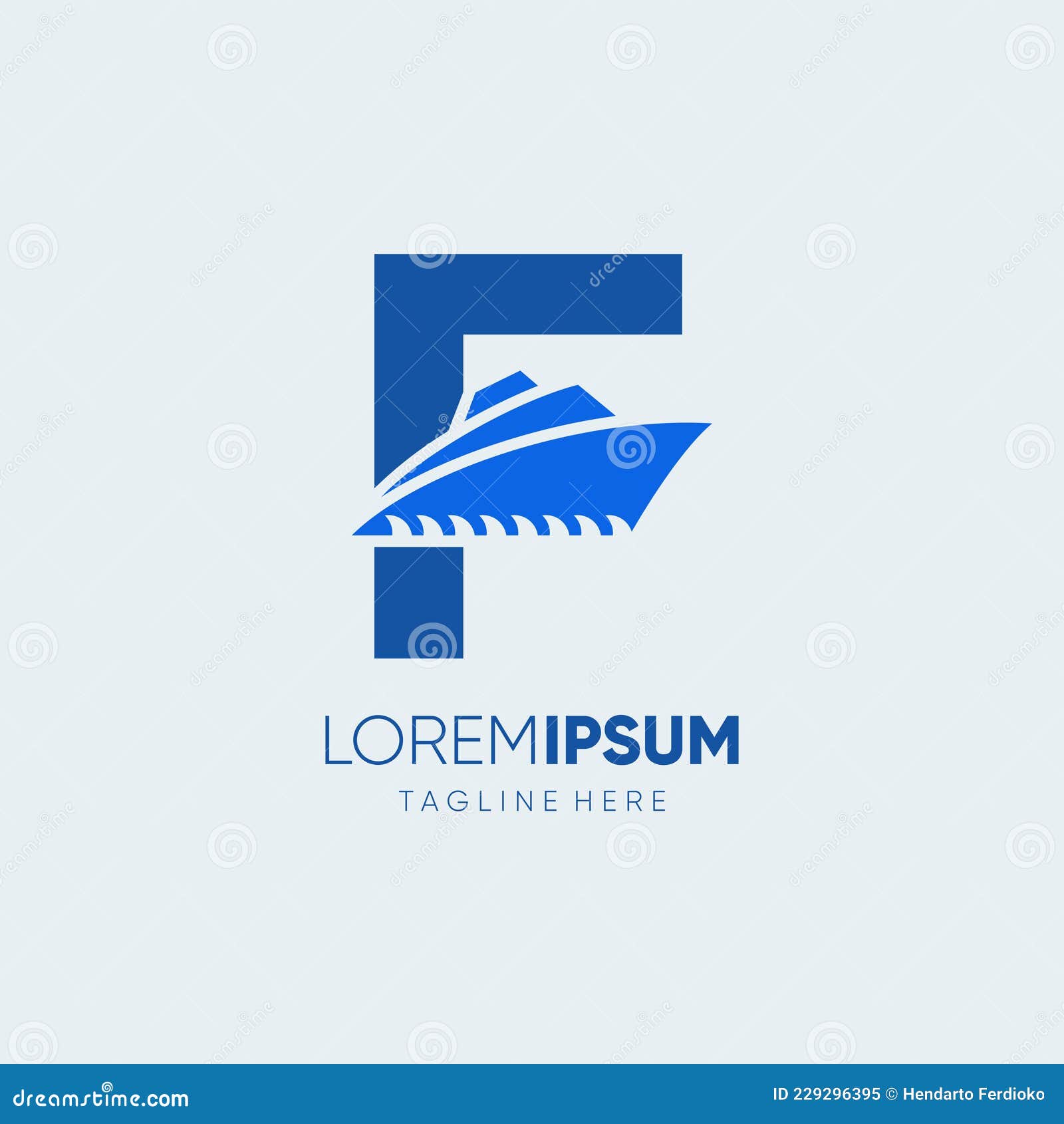 Letter F Initial Ship Logo Design Vector Icon Graphic Illustration ...