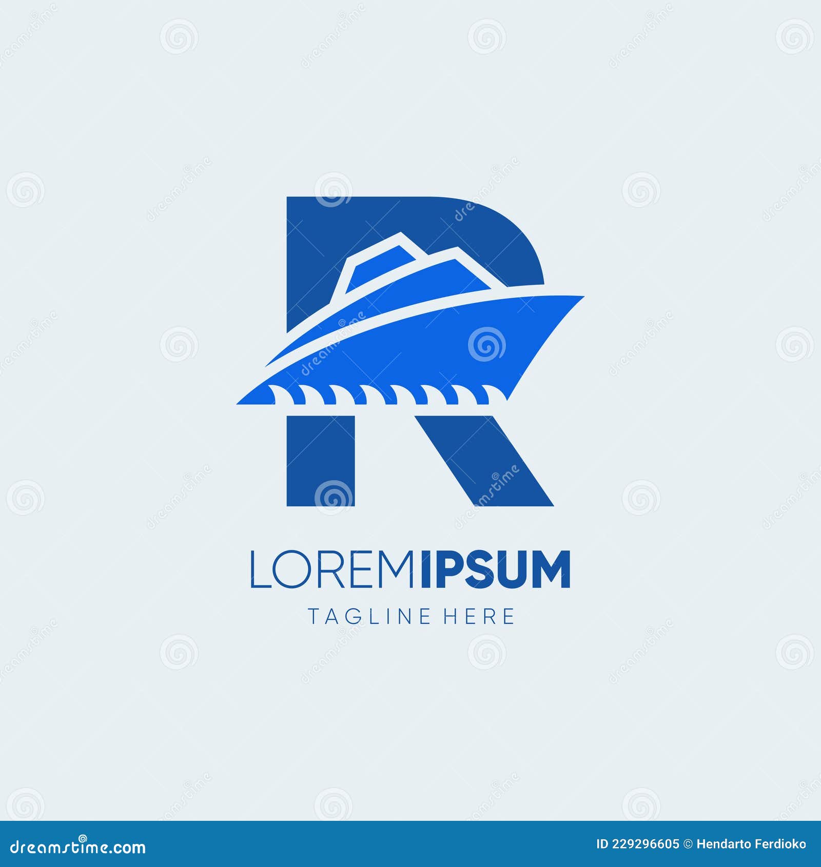 Letter R Initial Ship Logo Design Vector Icon Graphic Illustration ...