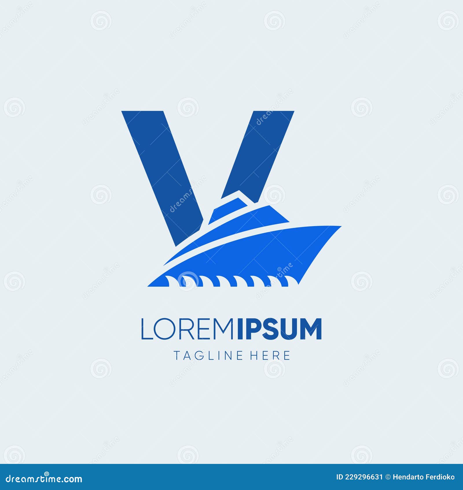 Letter V Initial Ship Logo Design Vector Icon Graphic Illustration ...