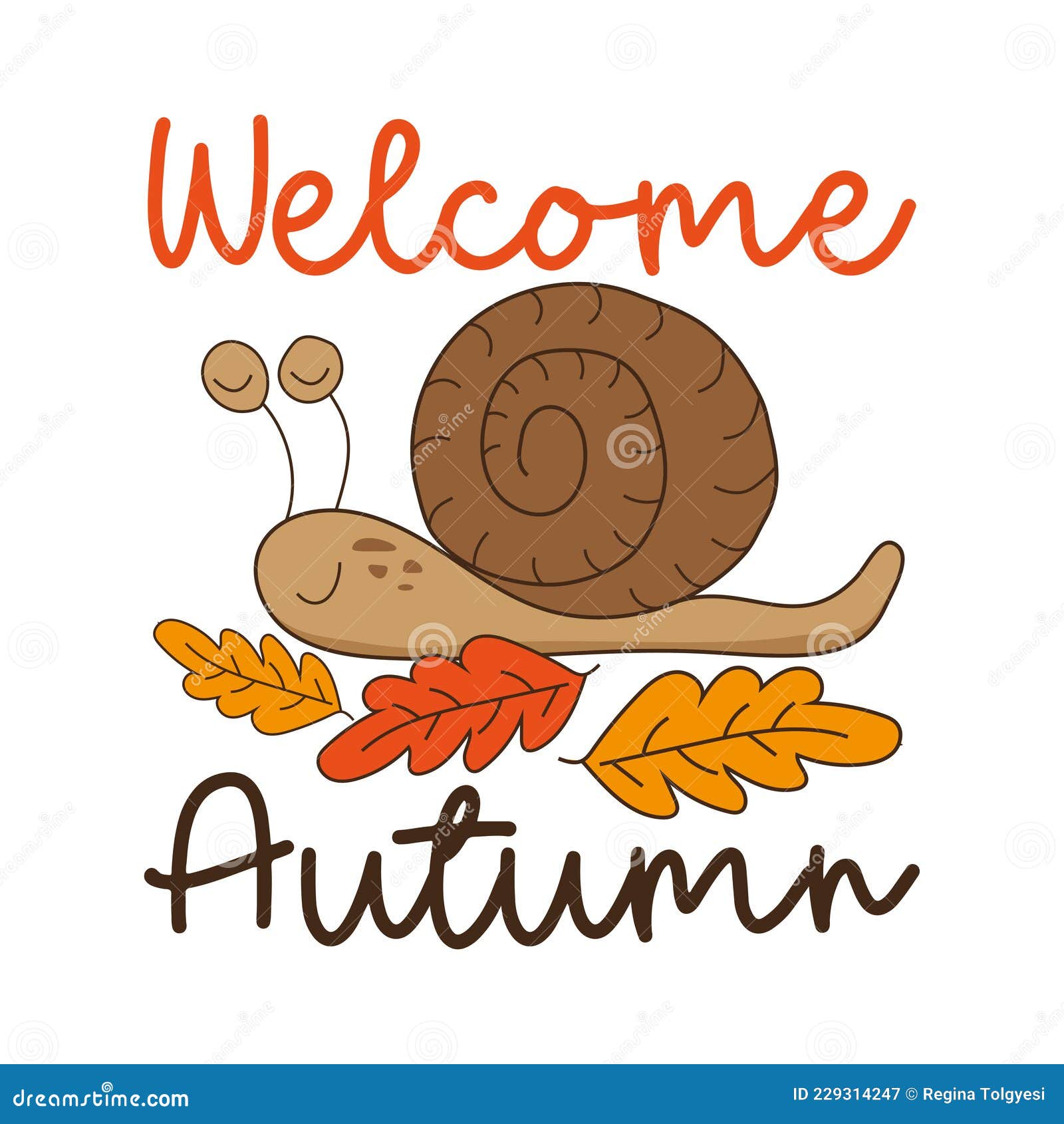 Welcome Autumn Banner With Brush Calligraphy And Drawing Of Posy Of The ...