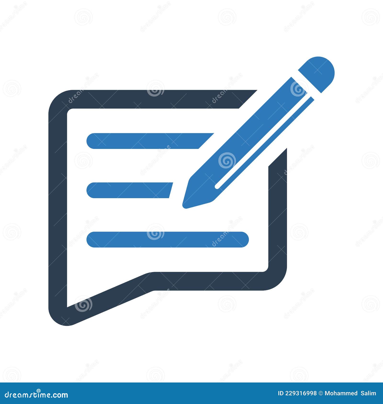 Write comment icon stock vector. Illustration of write - 229316998
