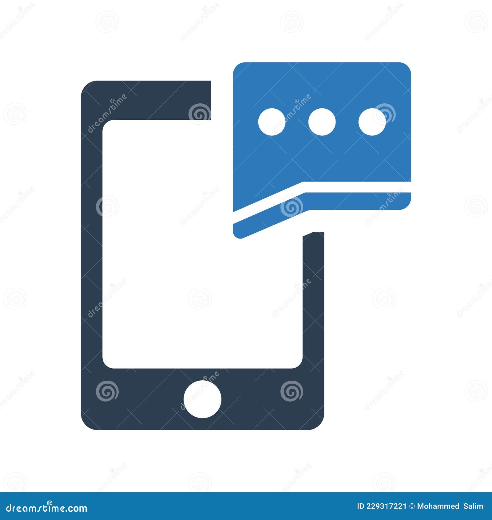 Mobile message icon stock vector. Illustration of symbol - 229317221