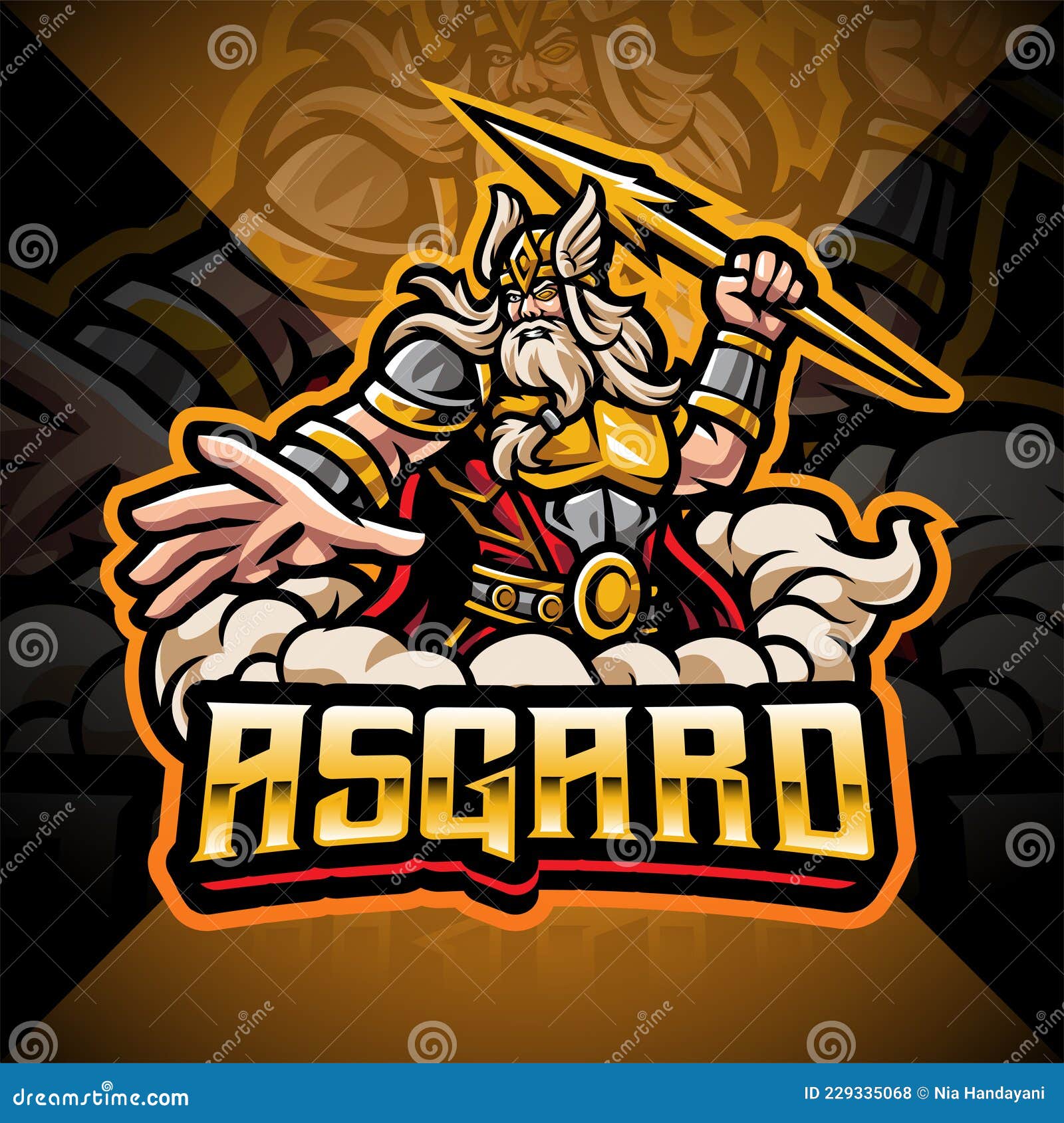 Ragnarok Esport Mascot Logo Design Vector Illustration | CartoonDealer ...