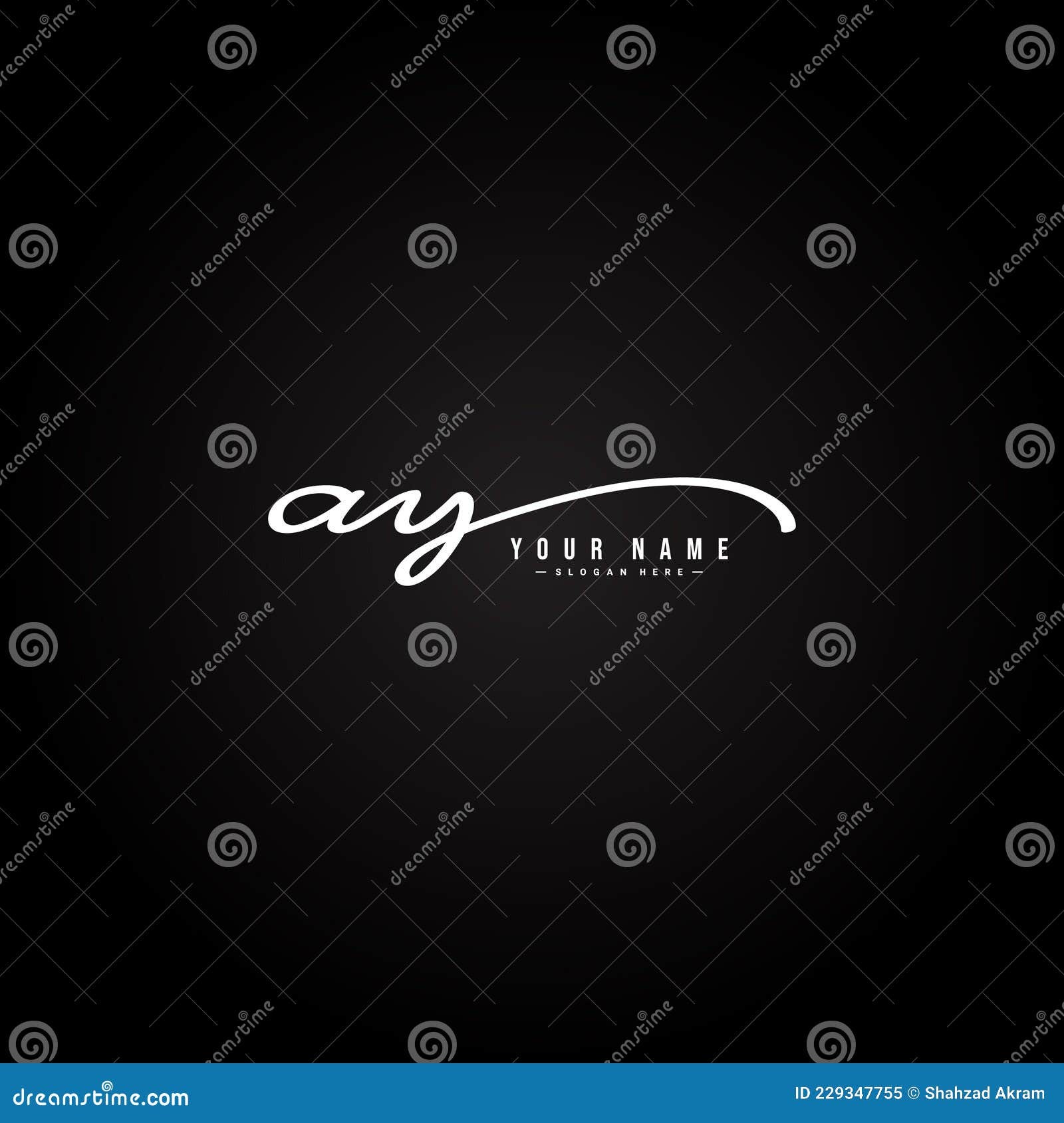 Initial Letter AY Logo - Handwritten Signature Logo for Alphabet a and ...
