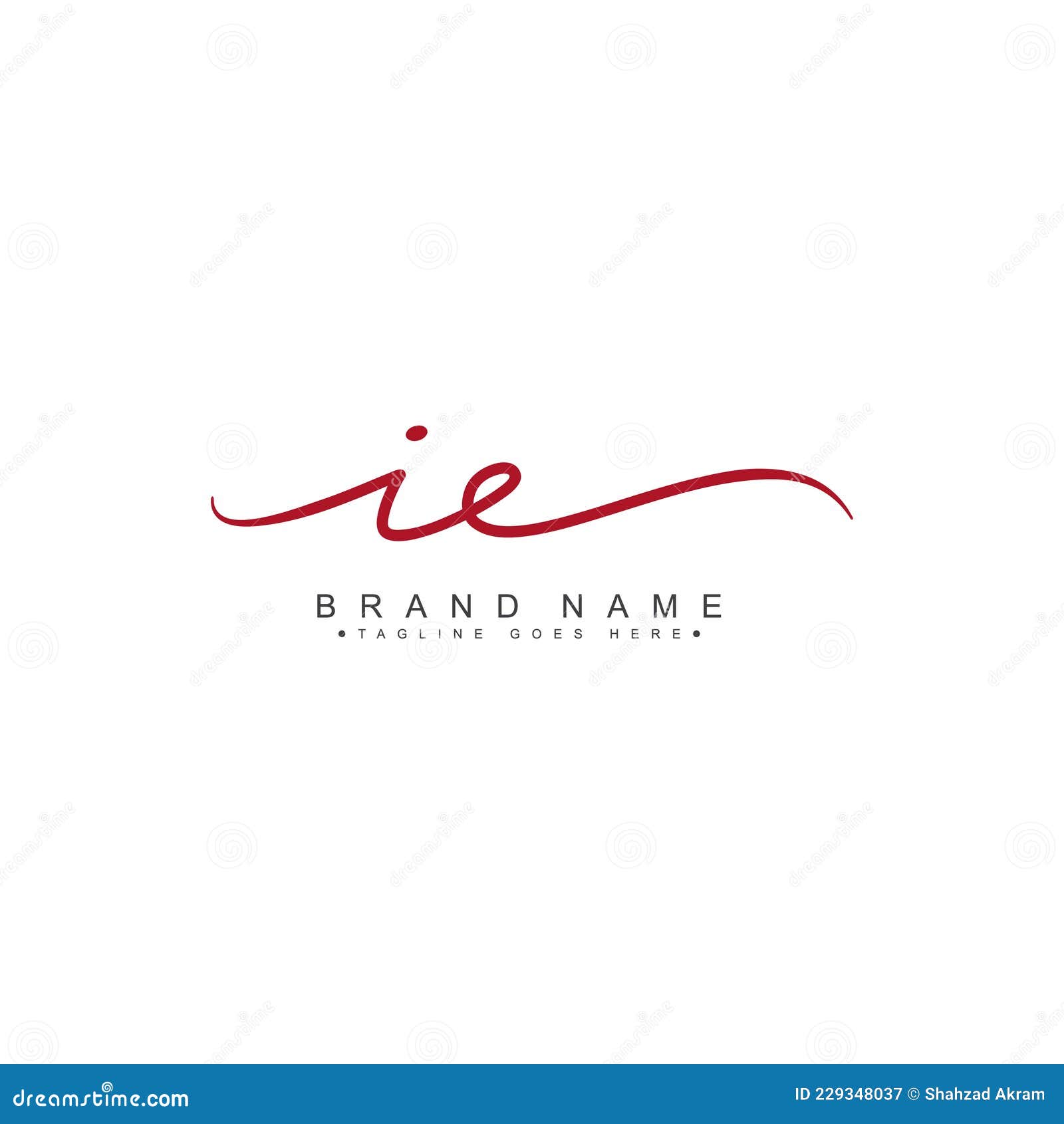 Initial Letter IE Logo - Handwritten Signature Logo for Alphabet I and ...