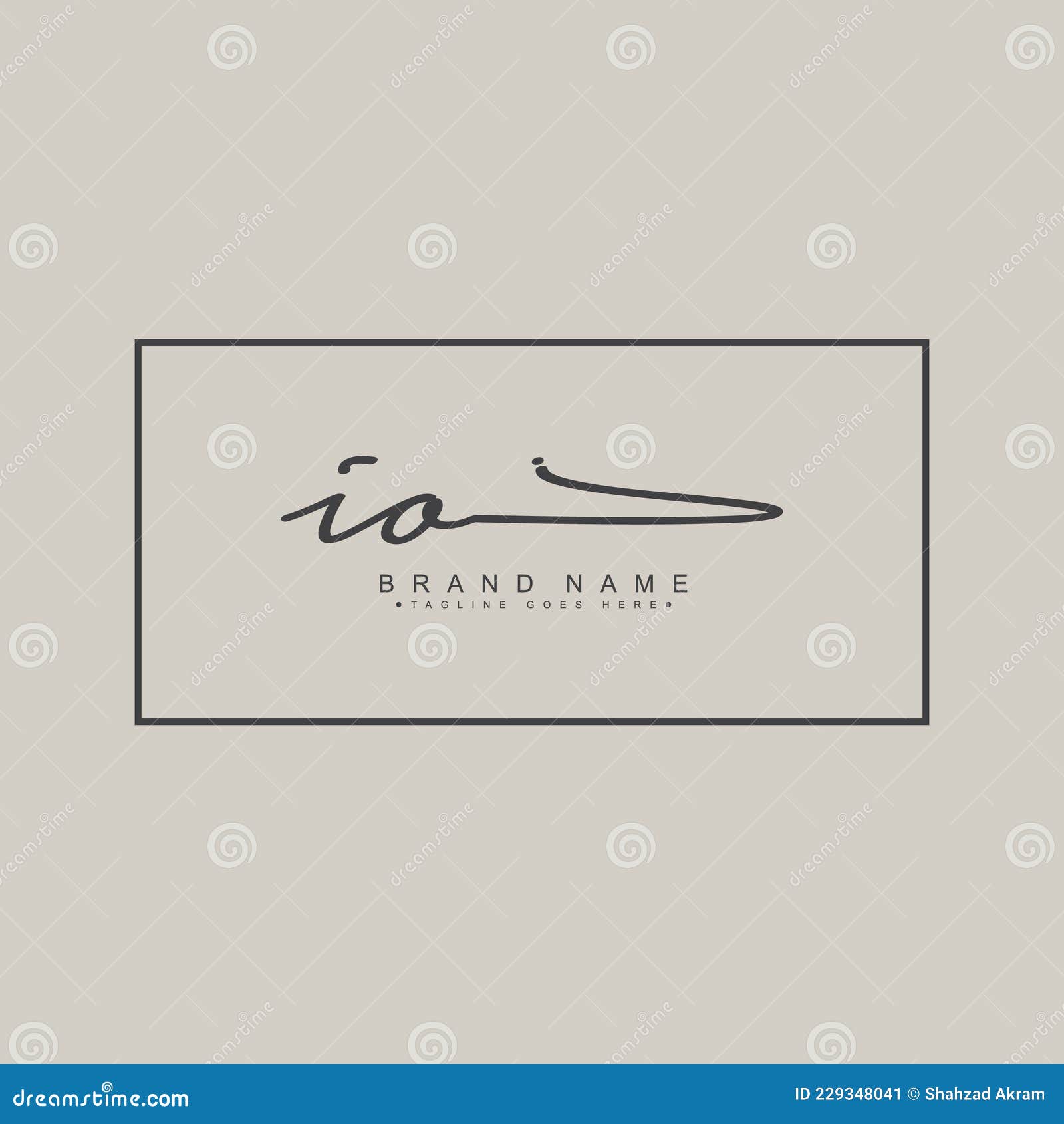 Initial Letter IO Logo - Handwritten Signature Logo for Alphabet I and ...