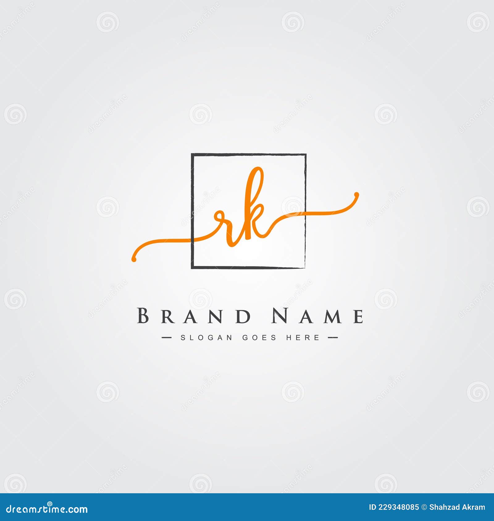 Initial Letter RK Logo - Handwritten Signature Logo for Alphabet R and ...