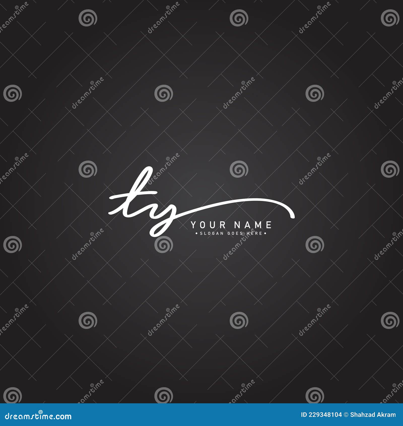 Initial Letter TY Logo - Handwritten Signature Logo for Alphabet T and ...
