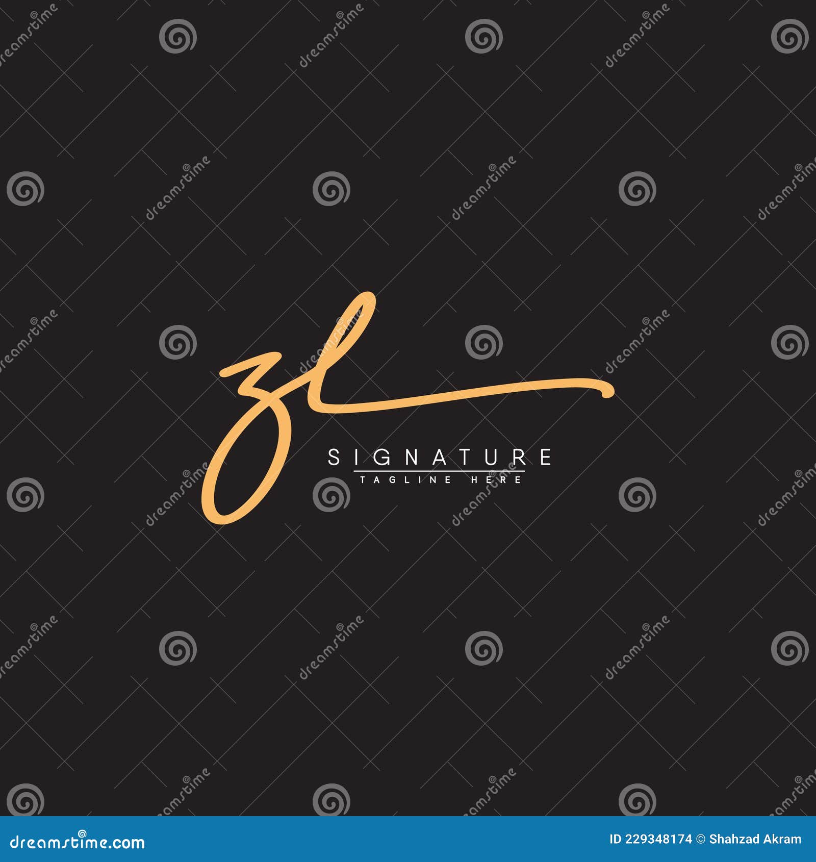 Initial Letter ZL Logo - Handwritten Signature Logo for Alphabet Z and ...