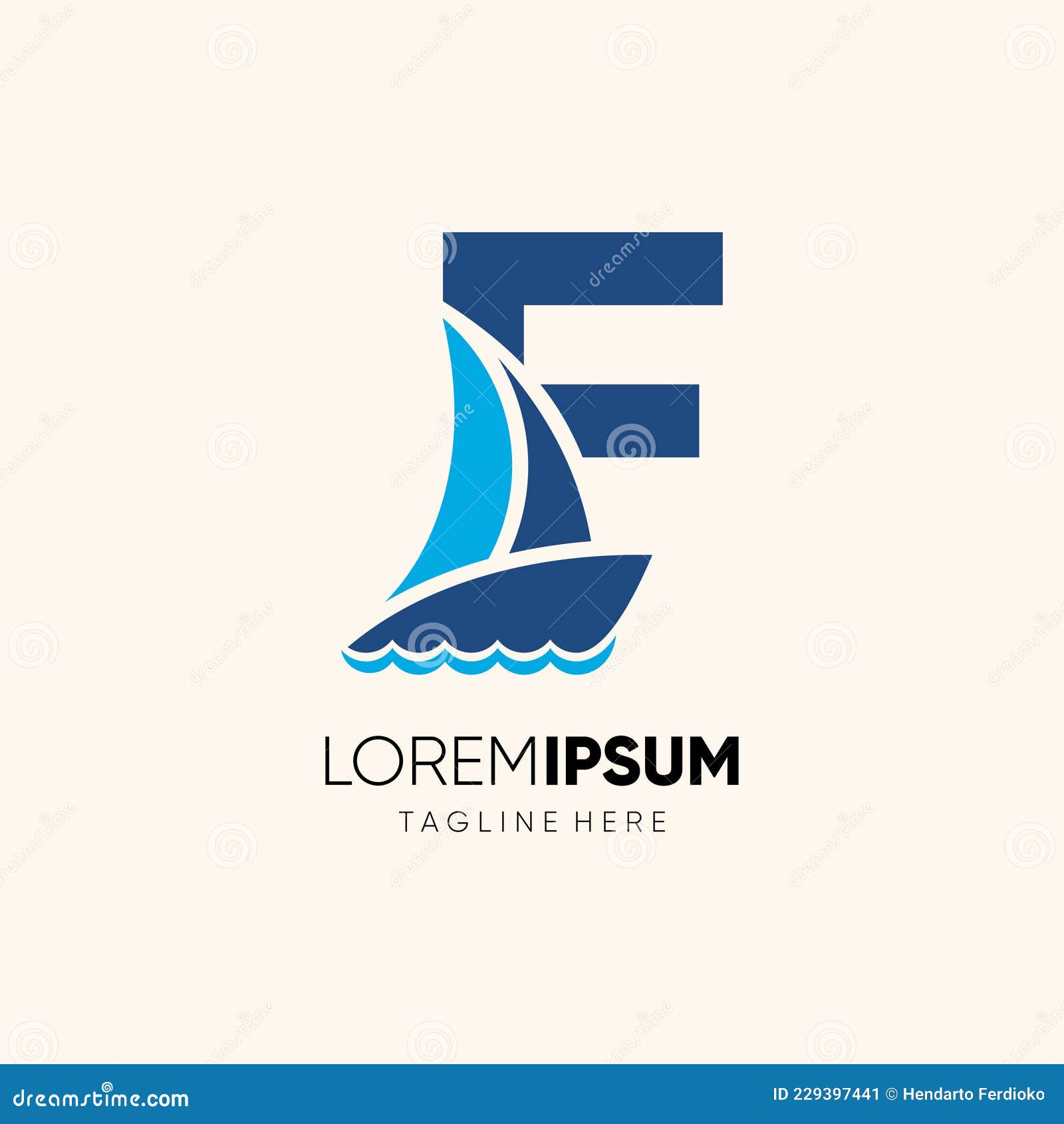 Letter F Sailor Boat Logo Design Vector Icon Graphic Emblem ...