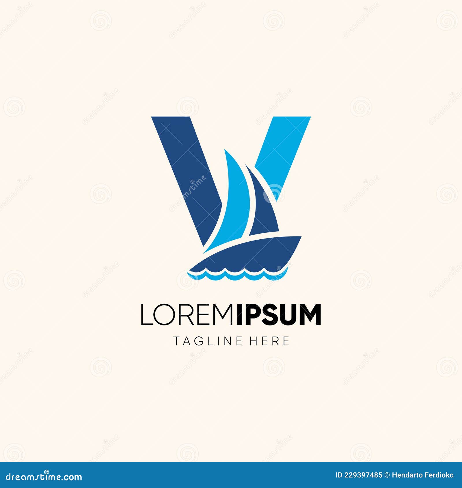 Letter V Sailor Boat Logo Design Vector Icon Graphic Emblem ...