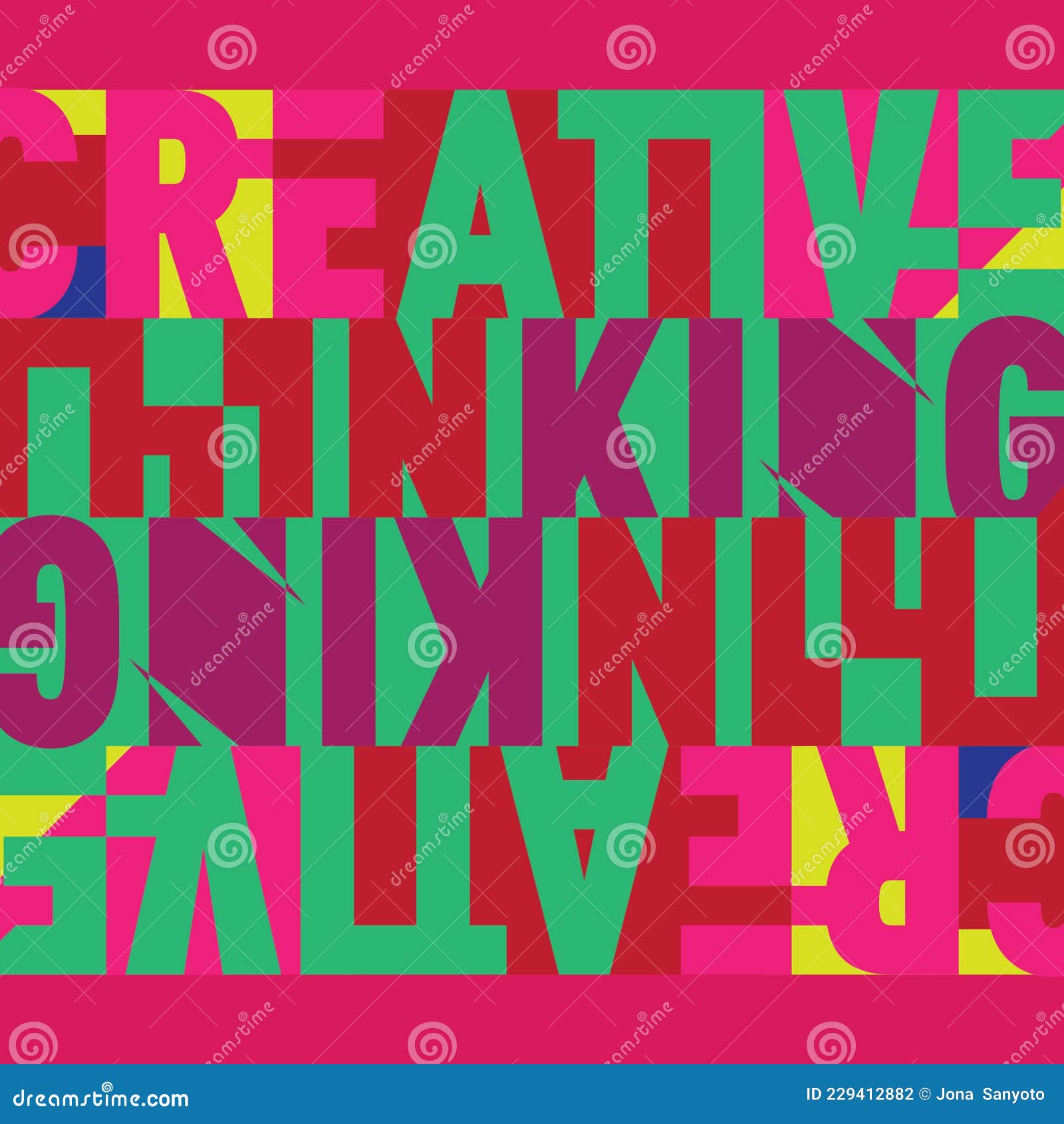 Dynamic Colorful Creative Thinking Letter Typography Stock Vector ...