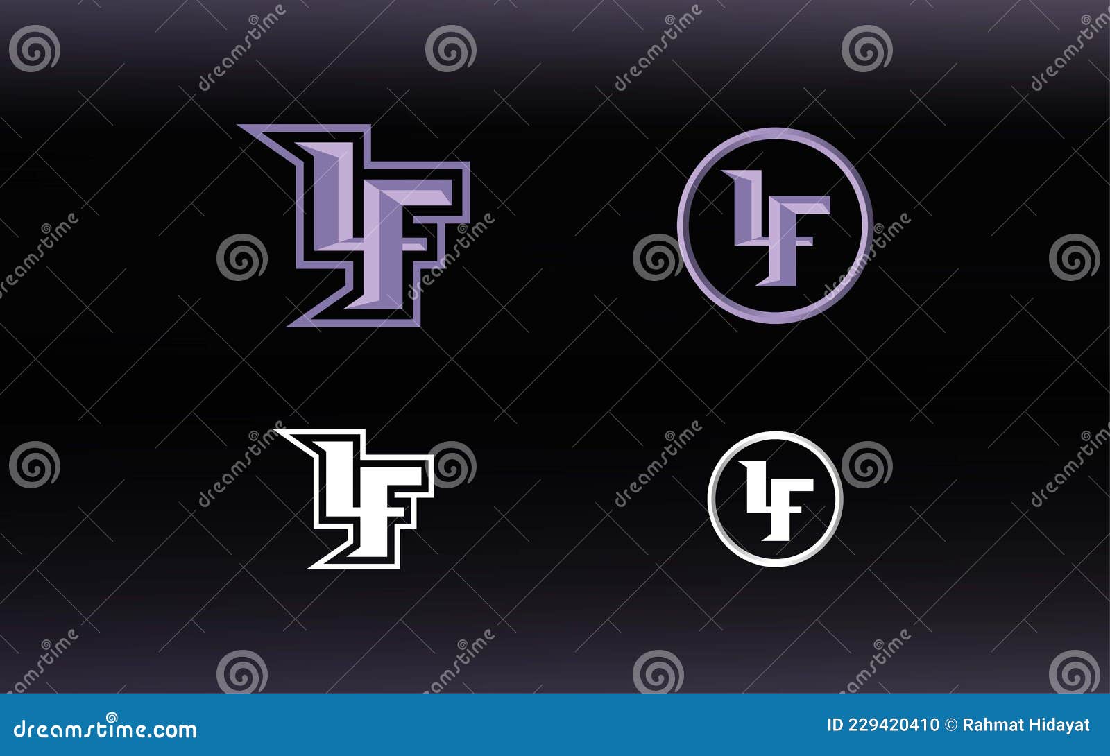 Initials LF Logo with a Bright Color is Suitable for E Sports Teams and ...