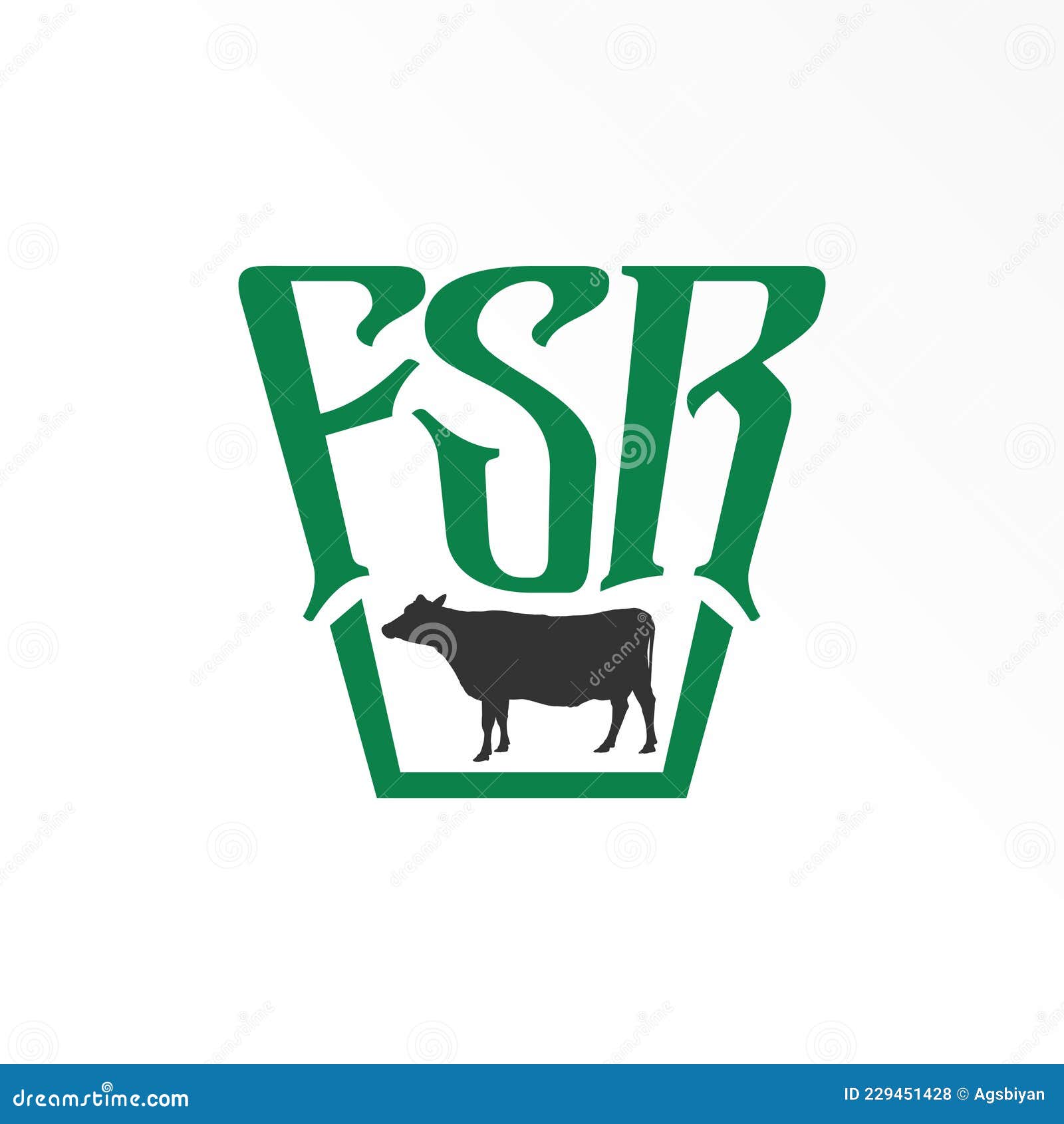 Letter FSR Free Logo Vector Stock. Cow Abstract Design Concept. Stock ...