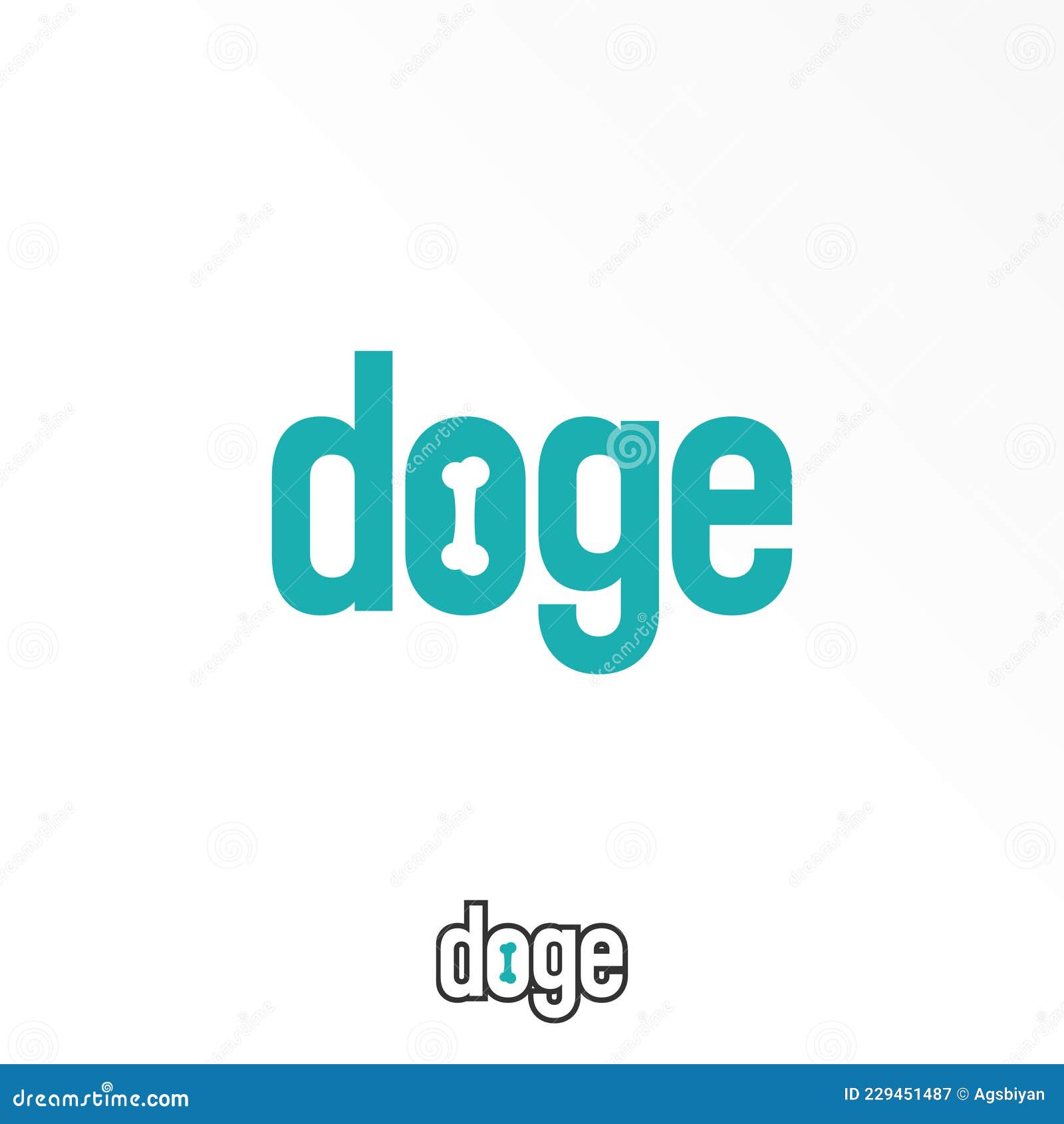 Letter DOGE Free Logo Vector Stock. Bone Abstract Design Concept. Stock ...