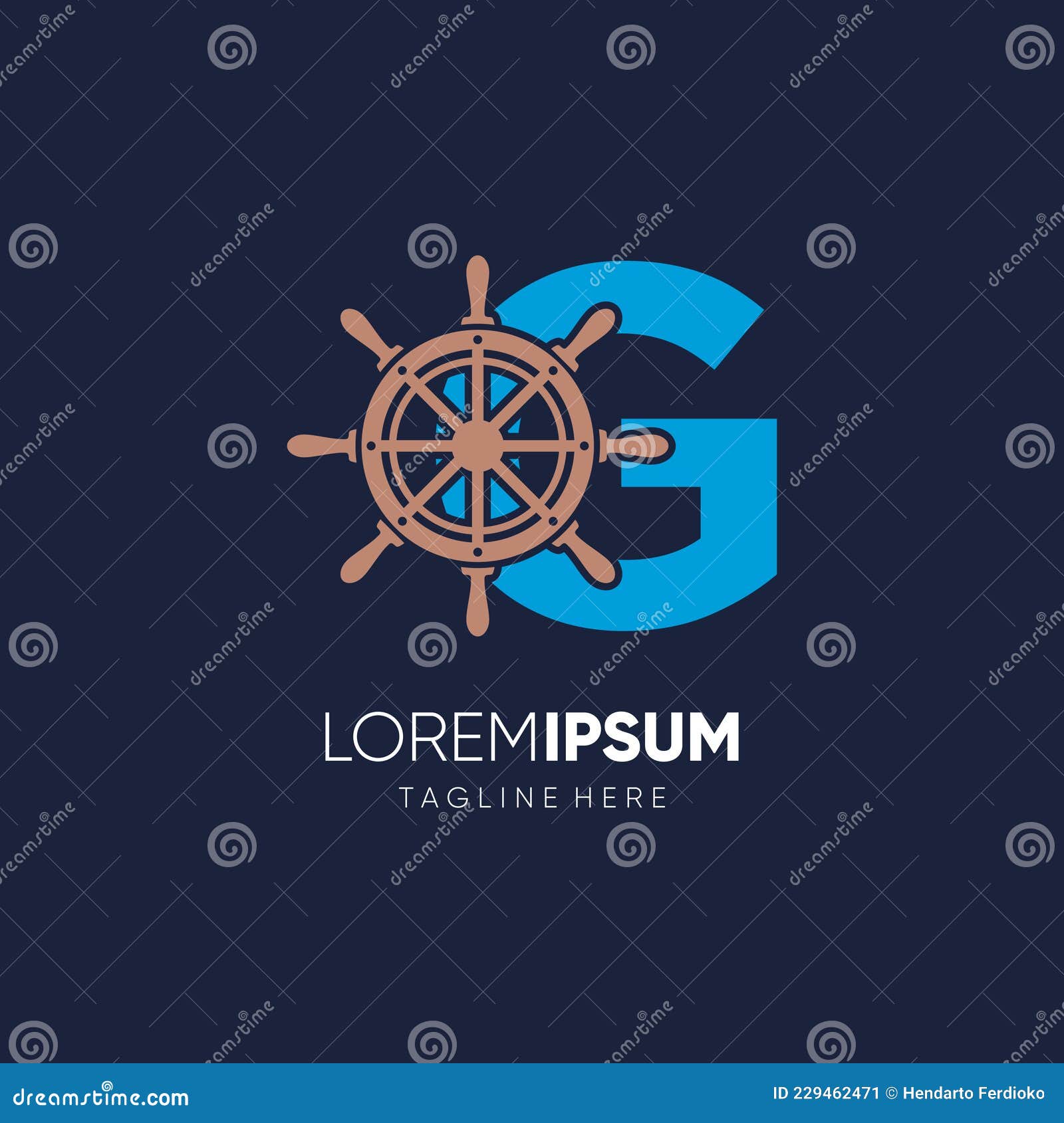 Letter G Ship Steering Wheel Logo Design Vector Icon Graphic Emblem ...