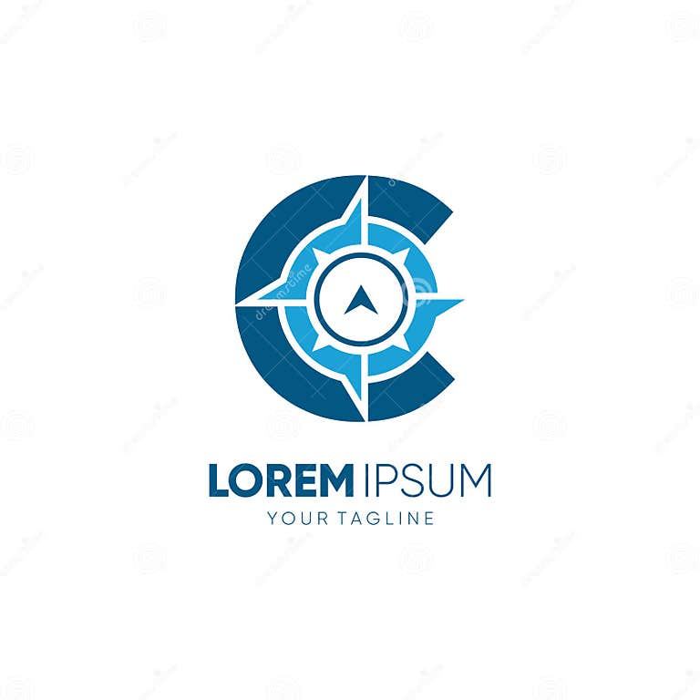 Letter C Compass Logo Design Vector Icon Graphic Emblem Illustration ...