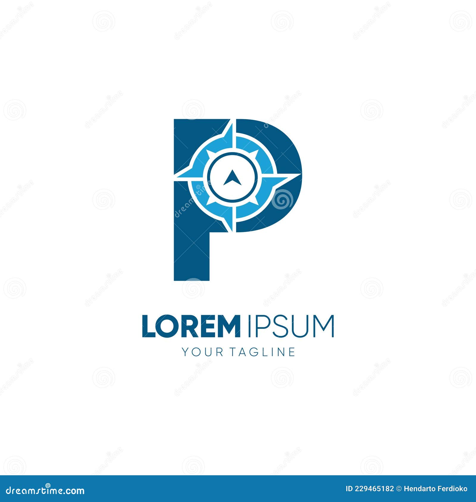 Letter P Compass Logo Design Vector Icon Graphic Emblem Illustration ...
