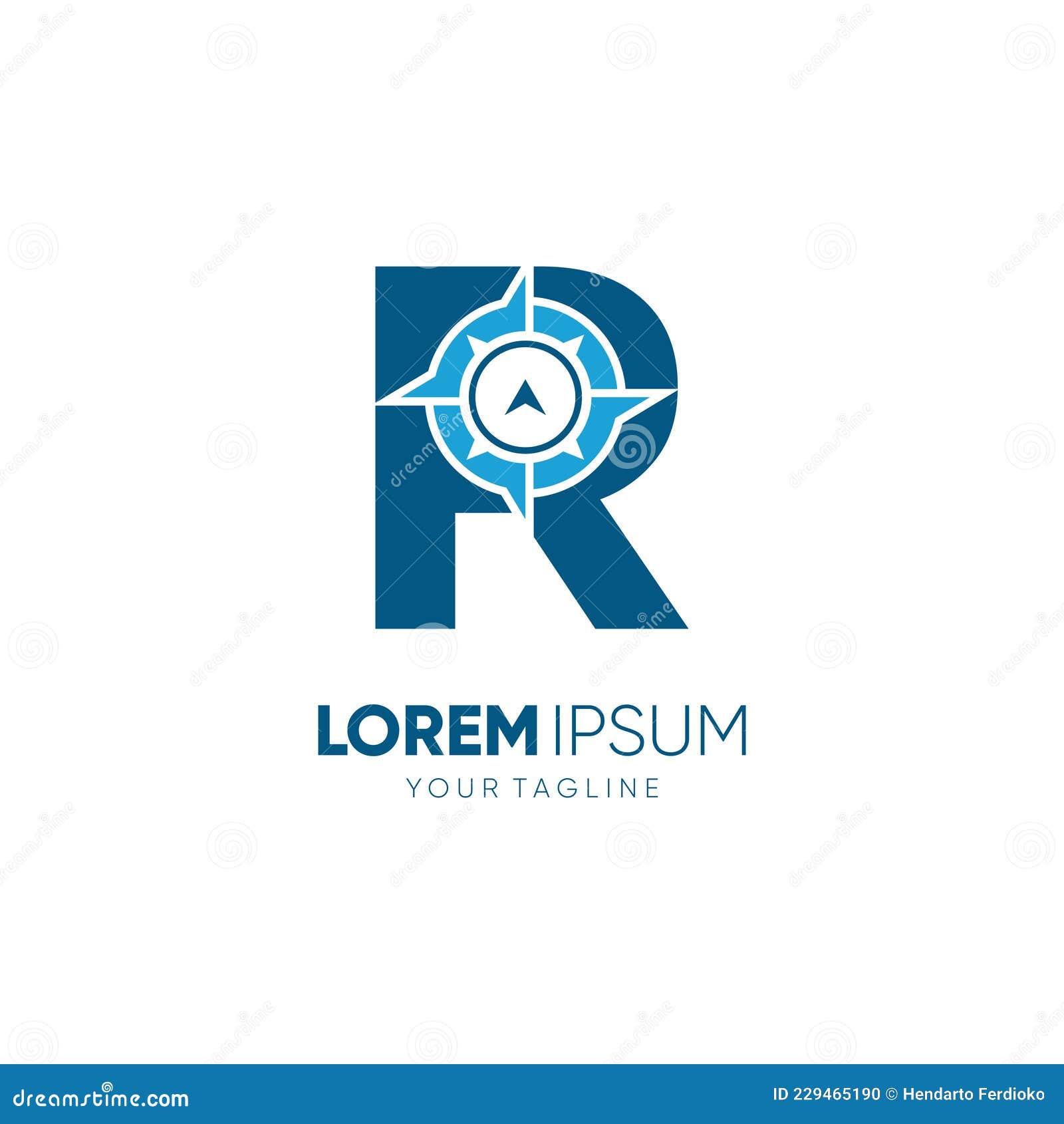 Letter R Compass Logo Design Vector Icon Graphic Emblem Illustration ...