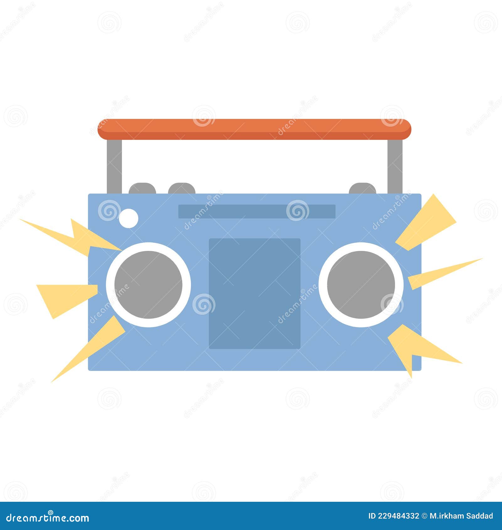 Radio Icon with Electric Effect, Loud Sound Effect. Flat Vector Design ...