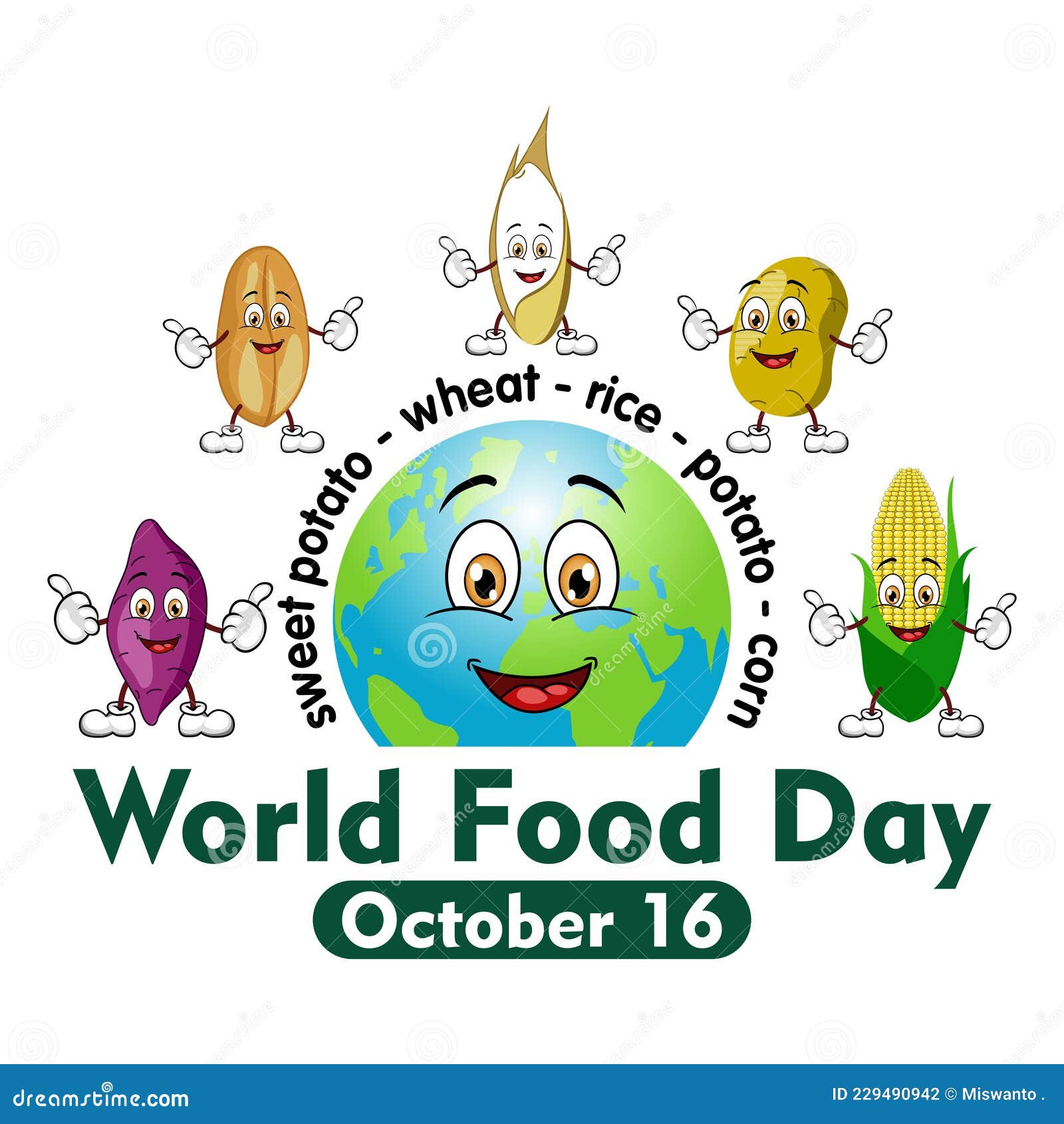 World Food Day Symbol Illustration, Simple Flat Vector Design Stock ...