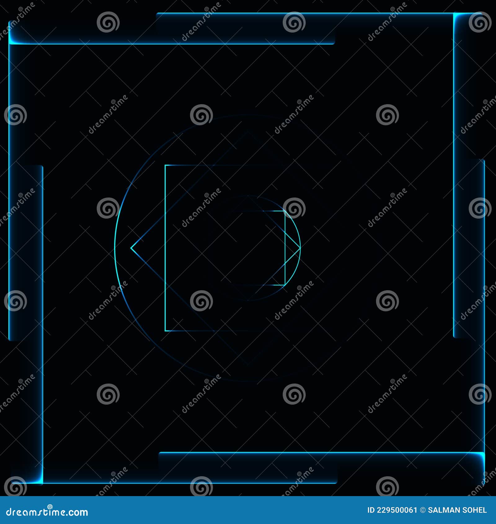 Abstract Lines Blue Neon Light Design Stock Illustration - Illustration ...