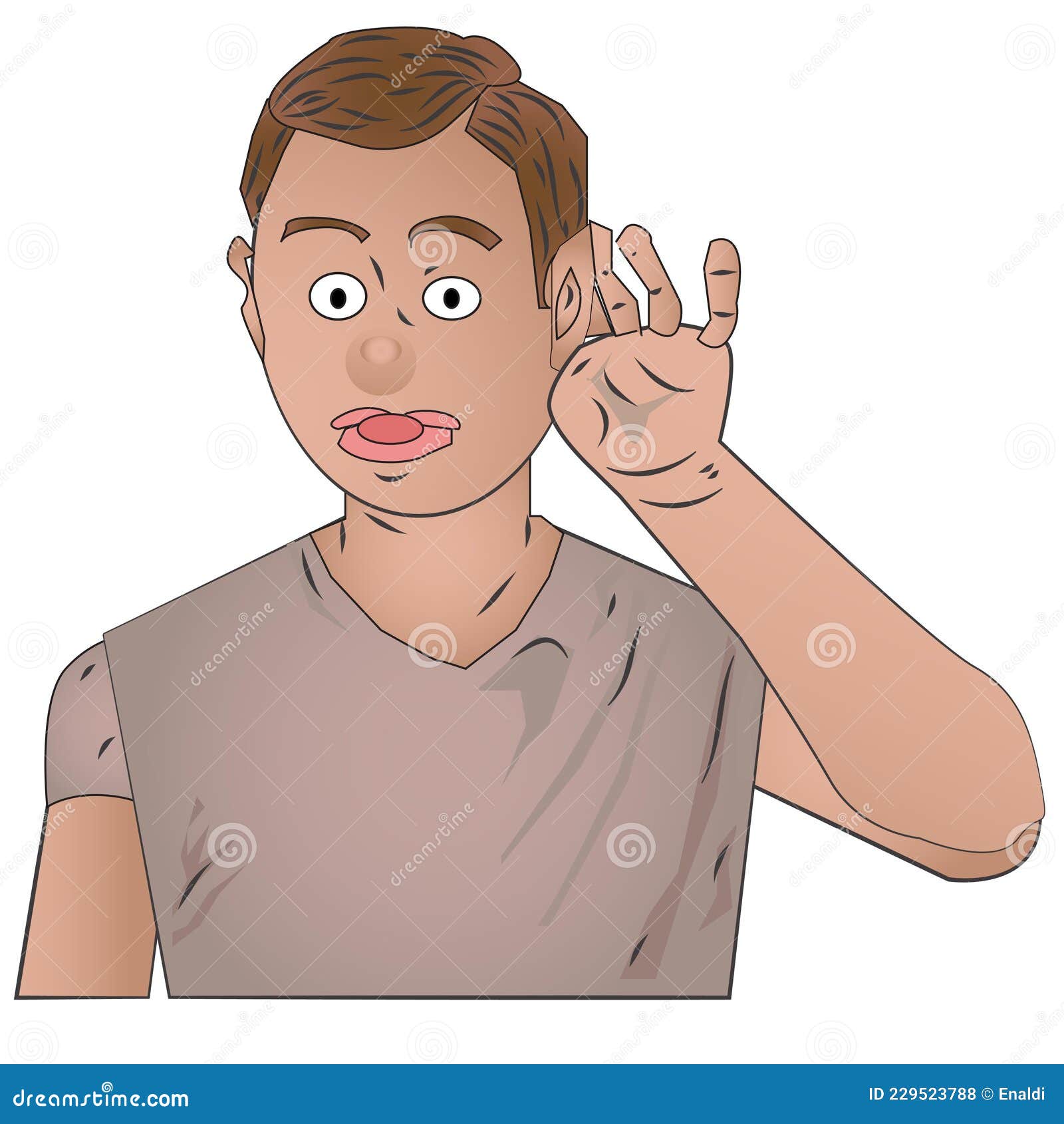 Man Listening Cartoon Character Illustration Stock Vector ...