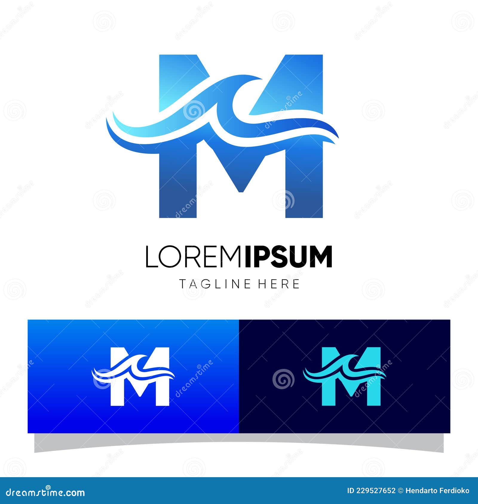 Letter M Water Wave Logo Design Vector Icon Graphic Emblem Illustration ...
