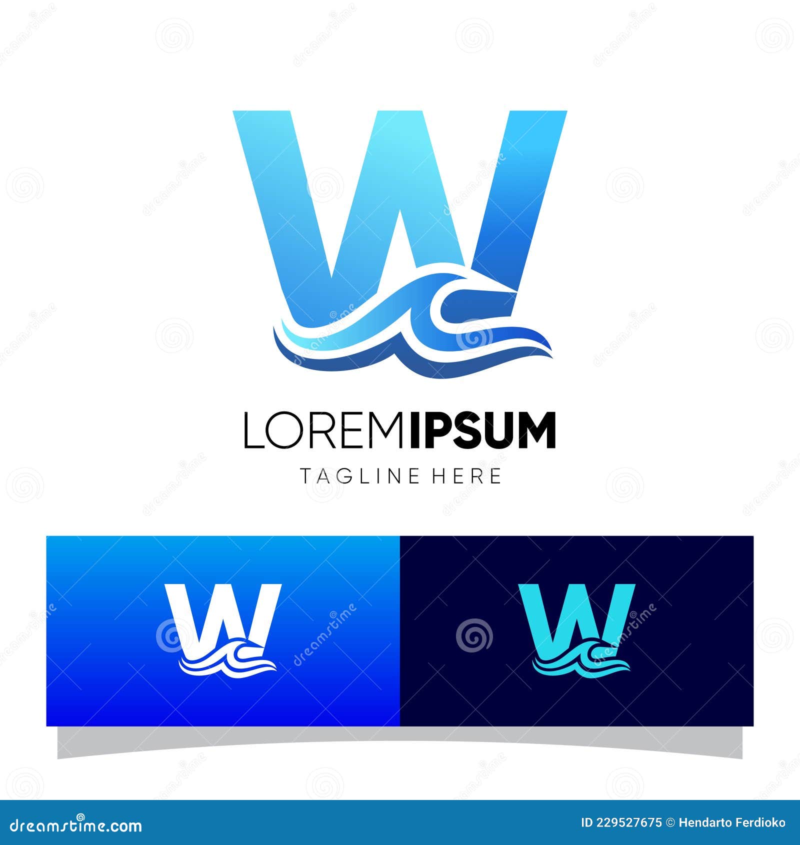 Letter W Water Wave Logo Design Vector Icon Graphic Emblem Illustration ...