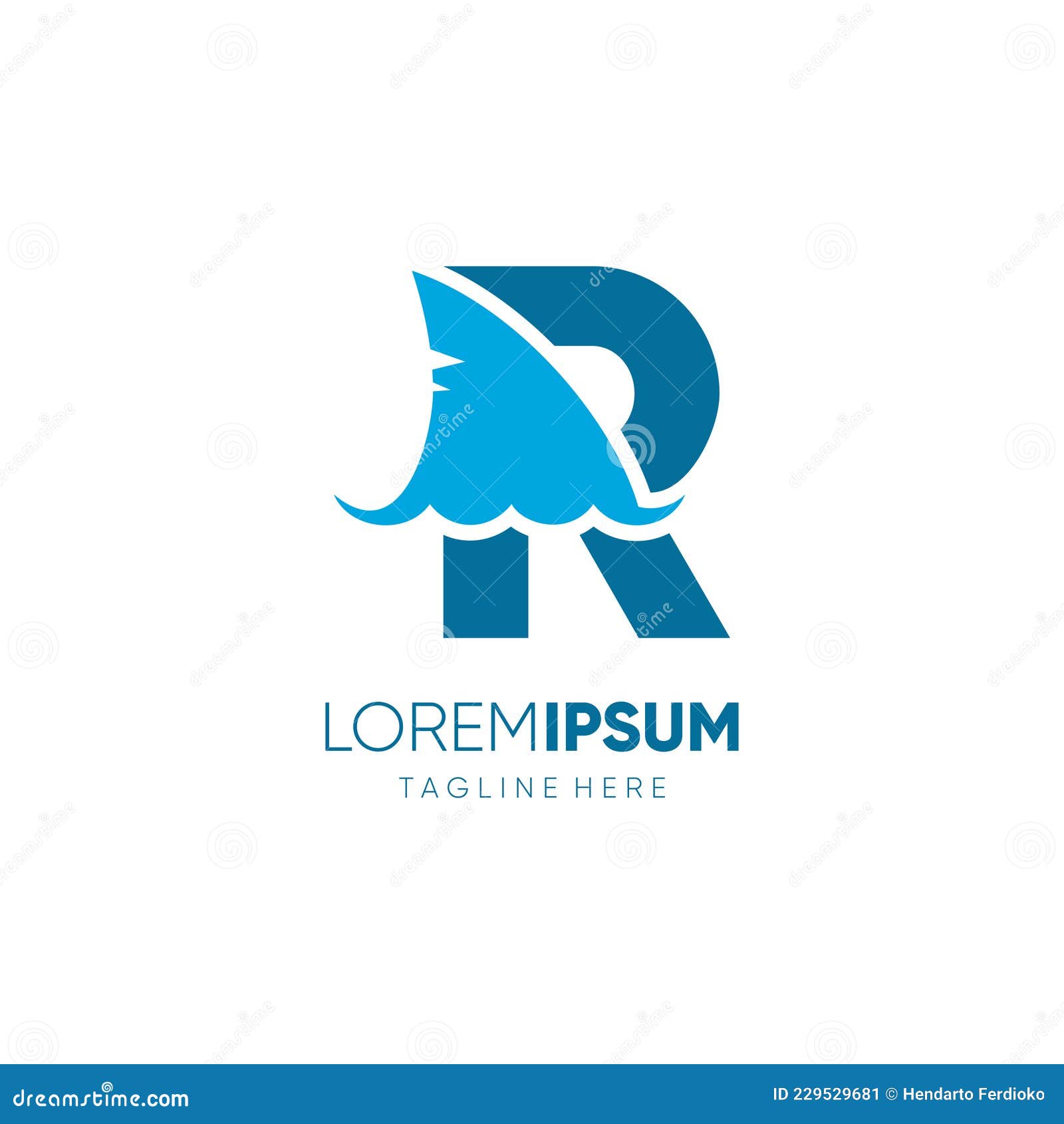 Letter R Shark Fin Logo Design Vector Icon Graphic Emblem Illustration ...