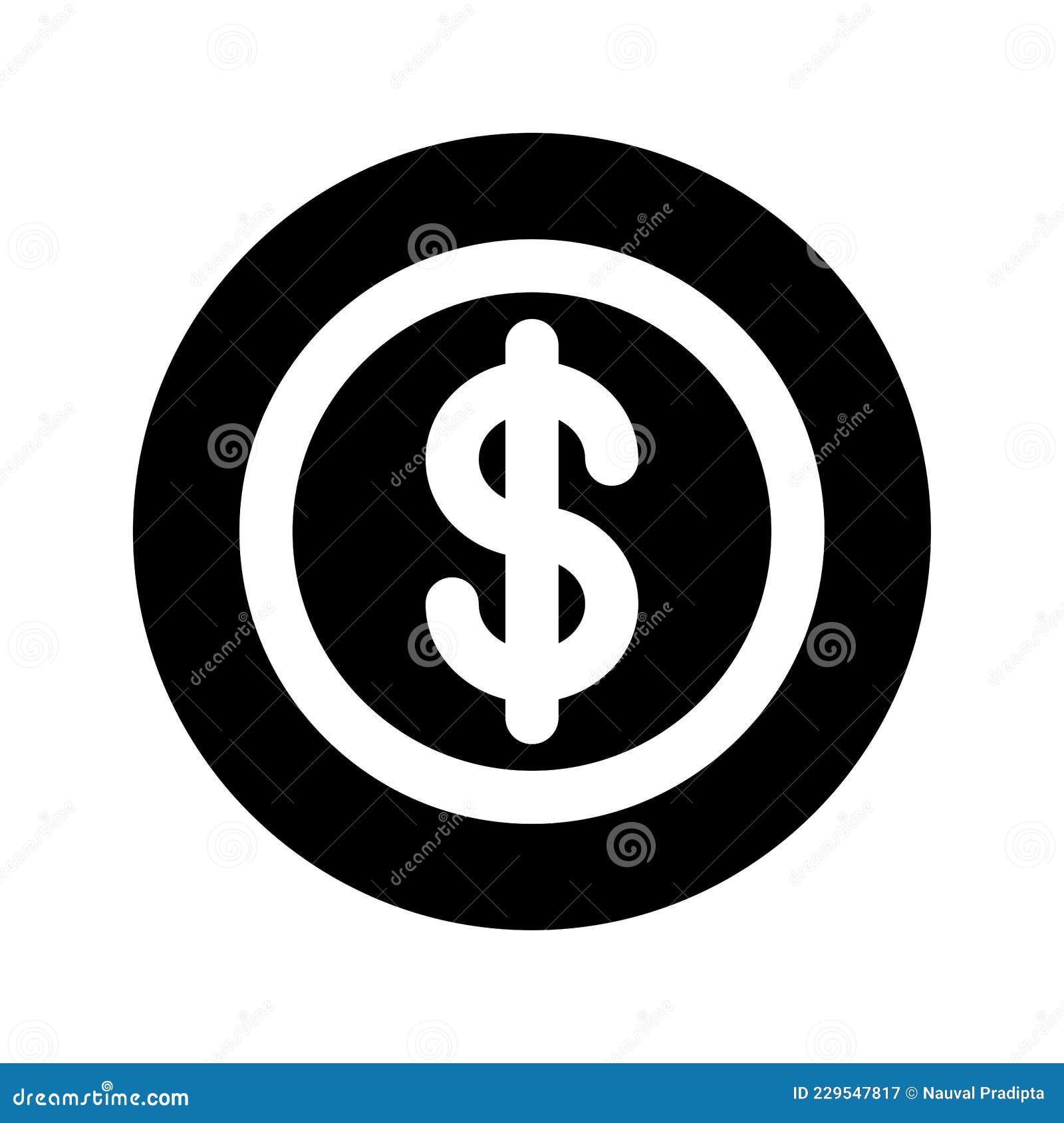 Dollar Coin Solid Style Icon Stock Vector - Illustration of retail ...