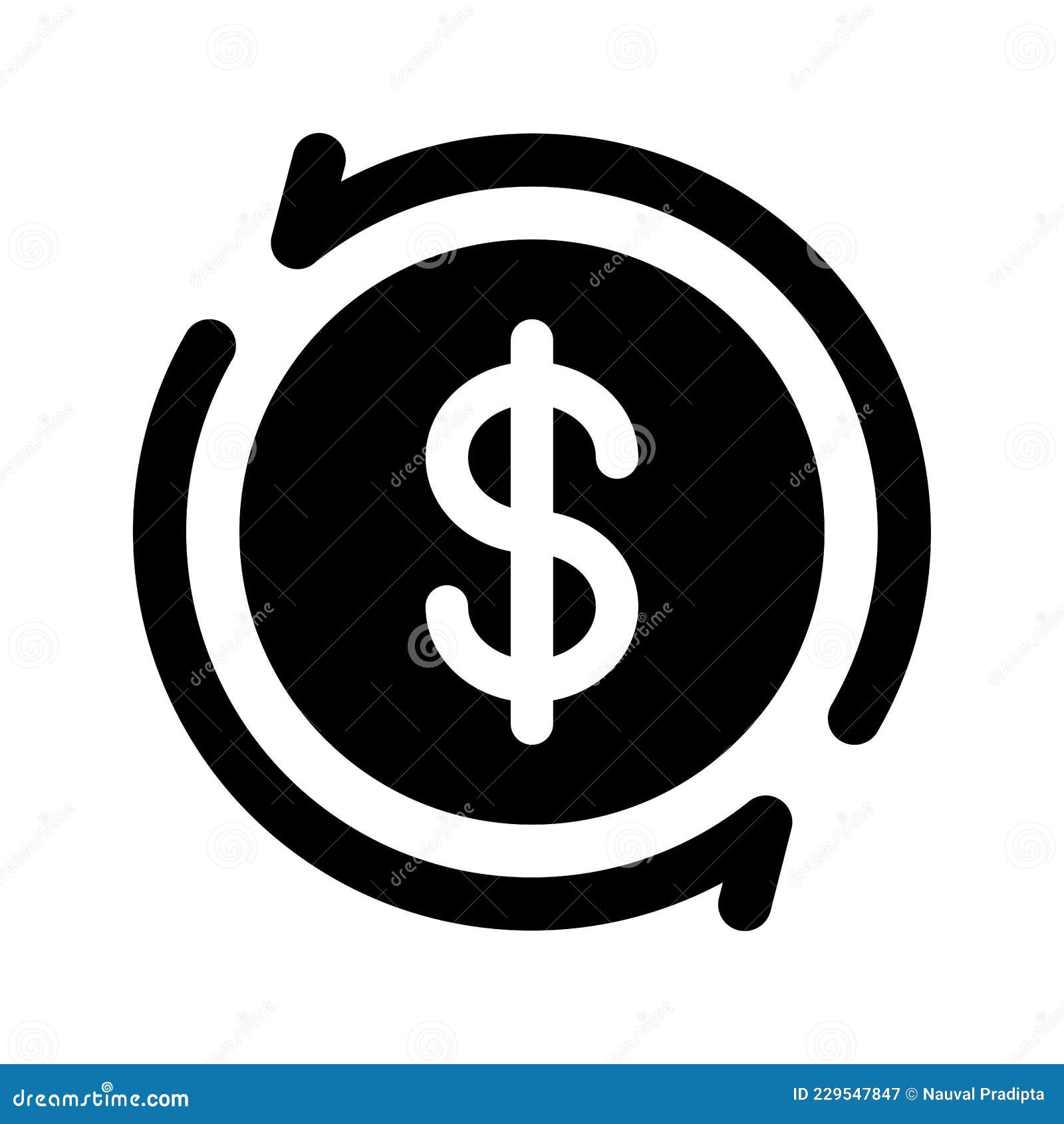 Money Circulation Solid Style Icon Stock Vector - Illustration of style ...