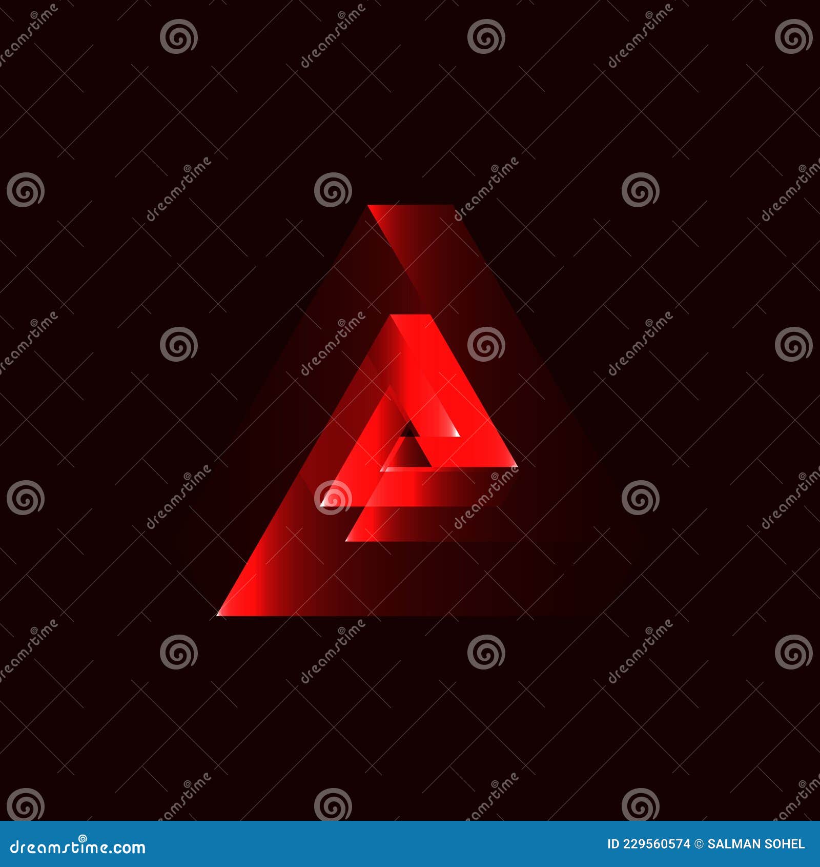 Abstract Red Light Triangle Icon Symbol Design Stock Illustration ...