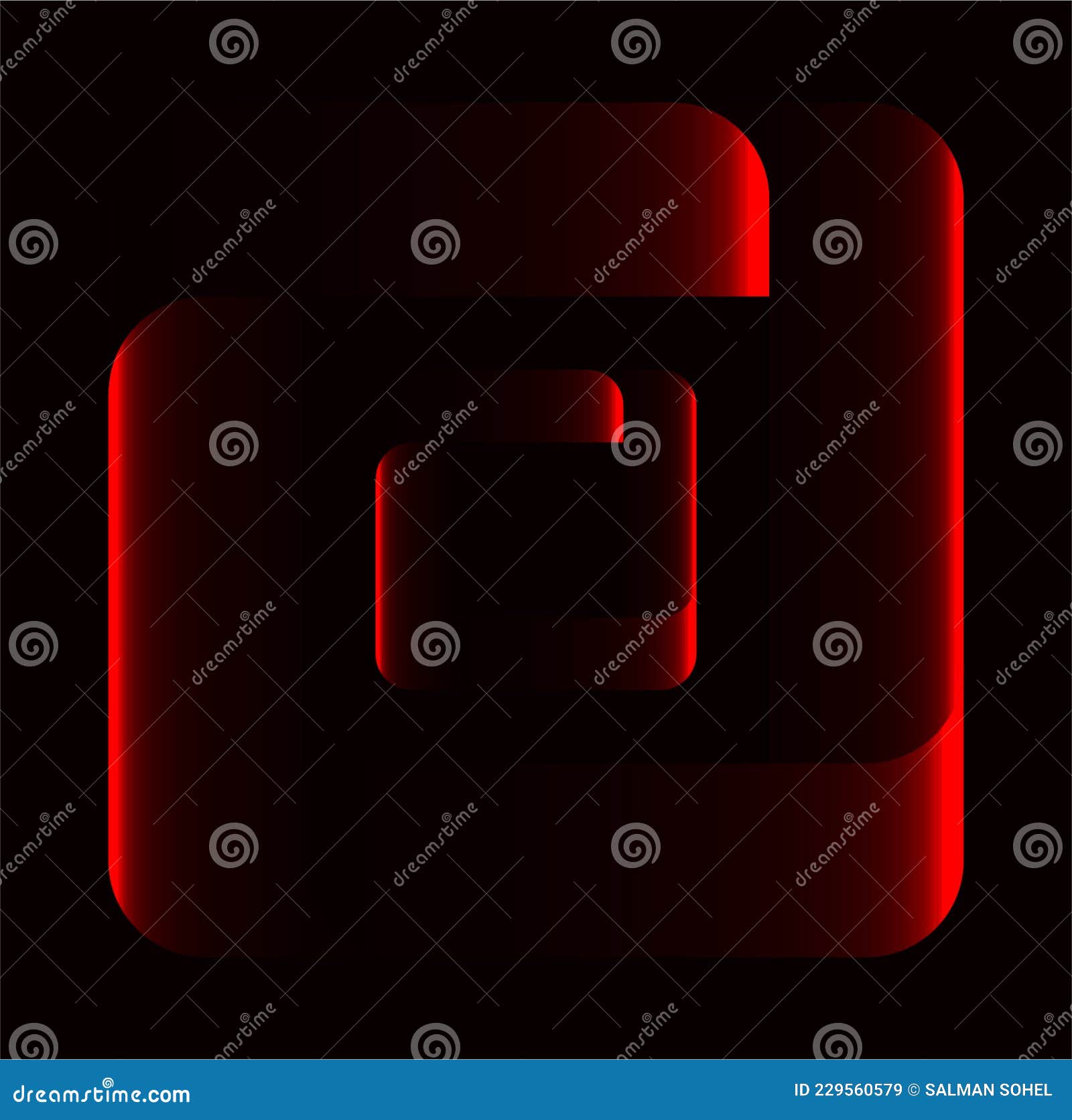 Abstract Red 3d Neon Light Background Design Stock Illustration ...