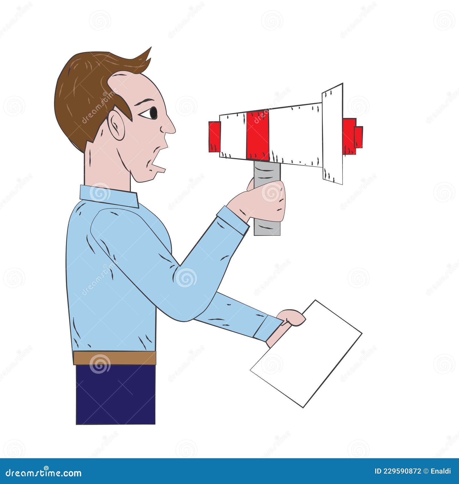 Man with Megaphone Cartoon Character Stock Vector - Illustration of ...