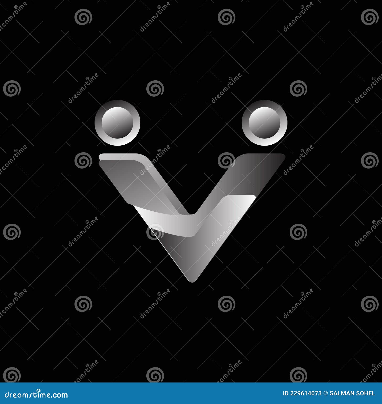 Abstract Letter V Sign Symbol Icon Stock Illustration - Illustration of ...