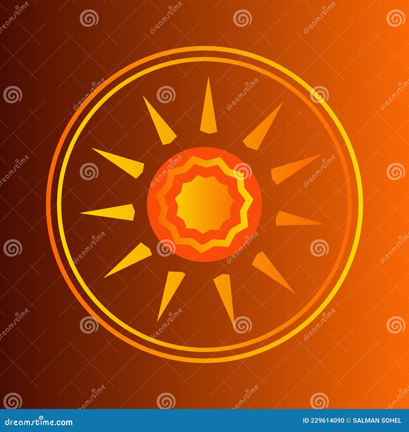 Bright Orange Circle Abstract Background Design Stock Illustration ...