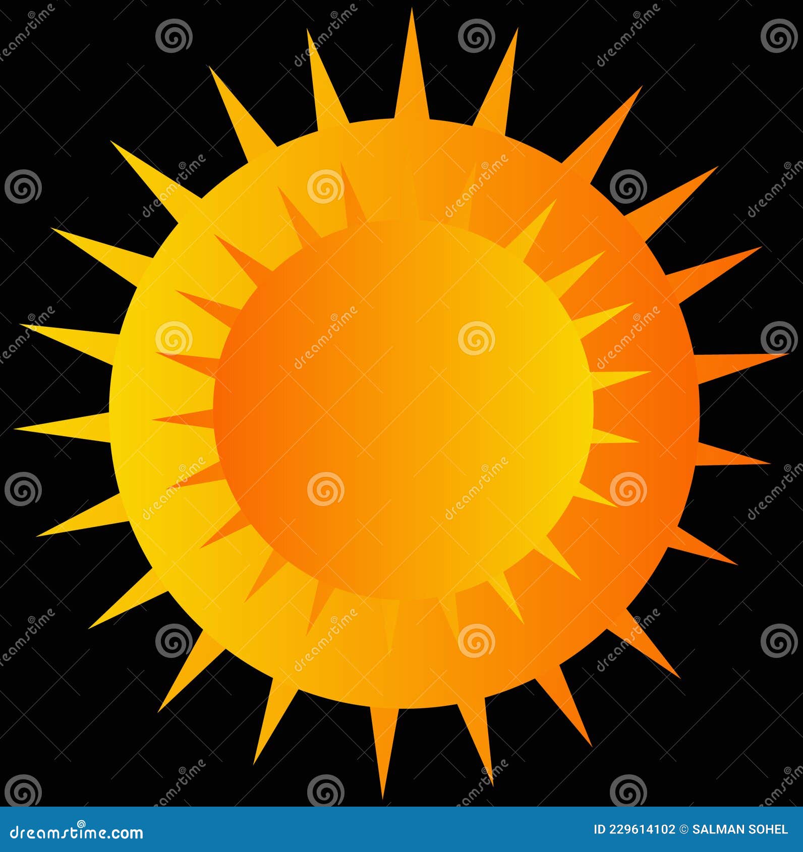 Abstract Red Yellow Sun Symbol Design Stock Illustration - Illustration ...
