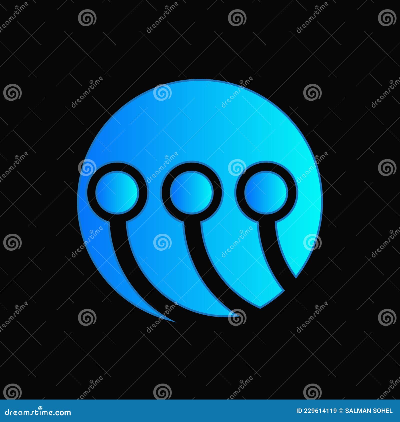 Abstract Dark Blue Circle Symbol Icon Design Stock Illustration ...