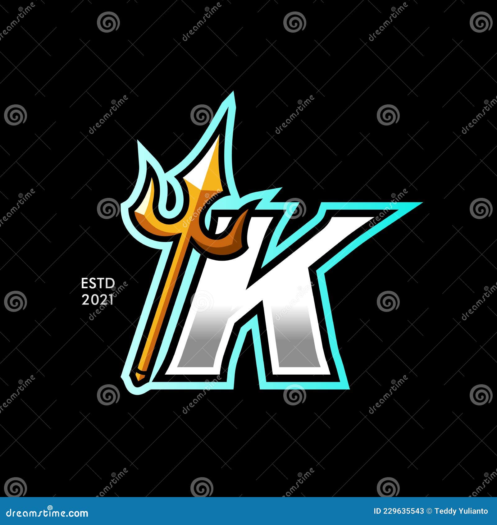 Bold and Strong Logo Design Initial K Trident Stock Vector ...