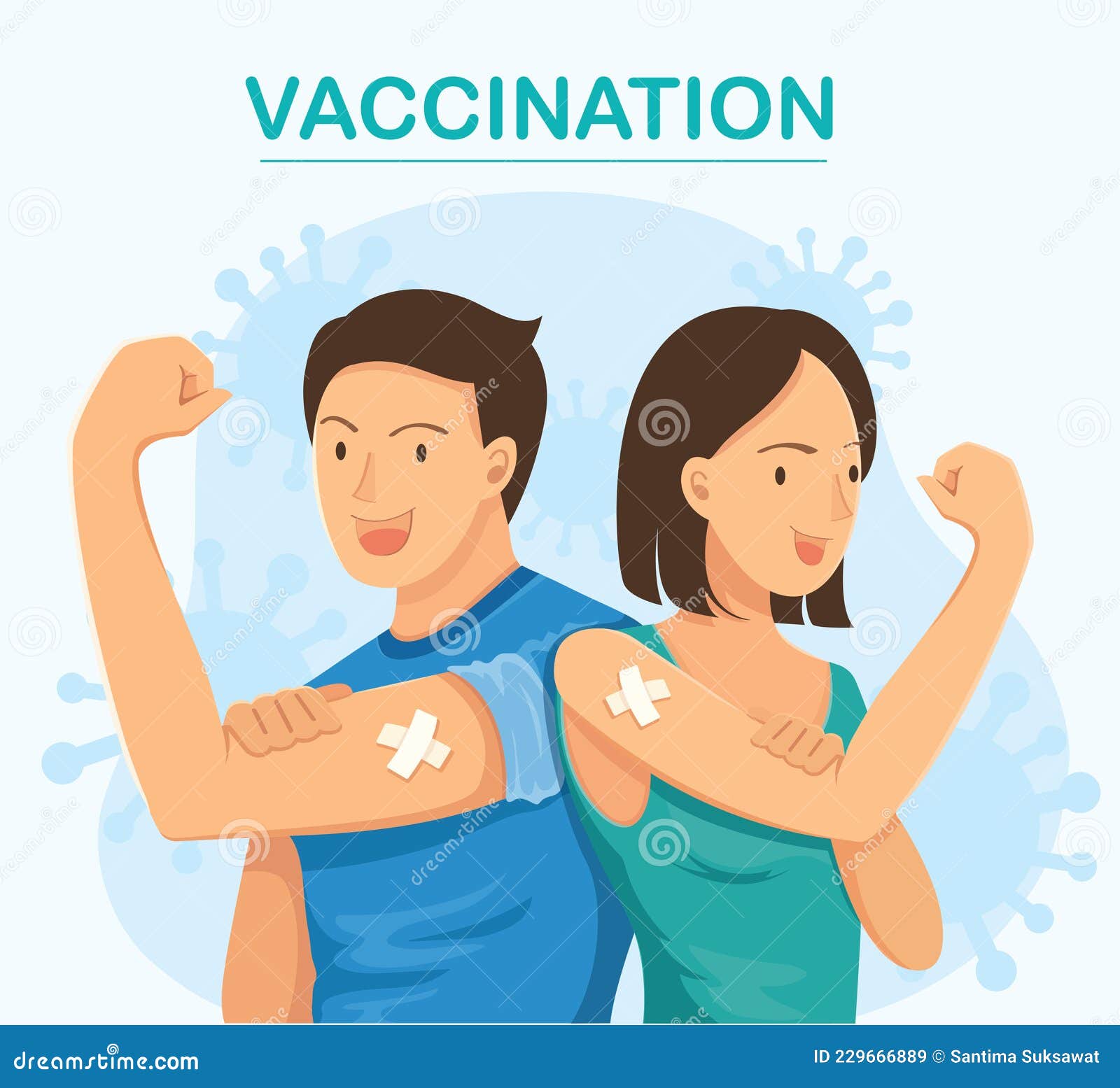 People Showing Vaccinated. Vaccination Concept. Vector Illustration ...