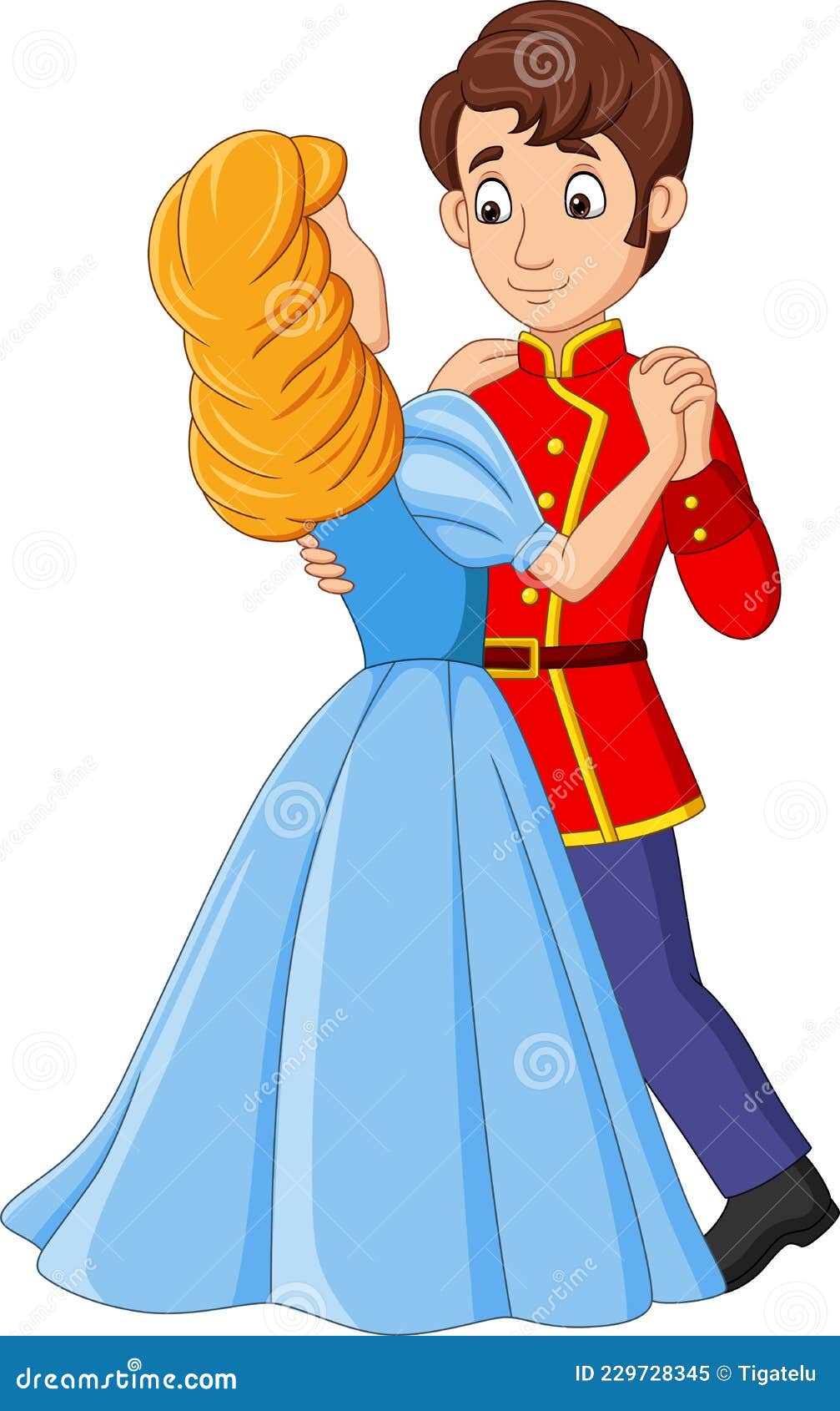 Cartoon Prince and Princess Dancing Stock Vector - Illustration of ...