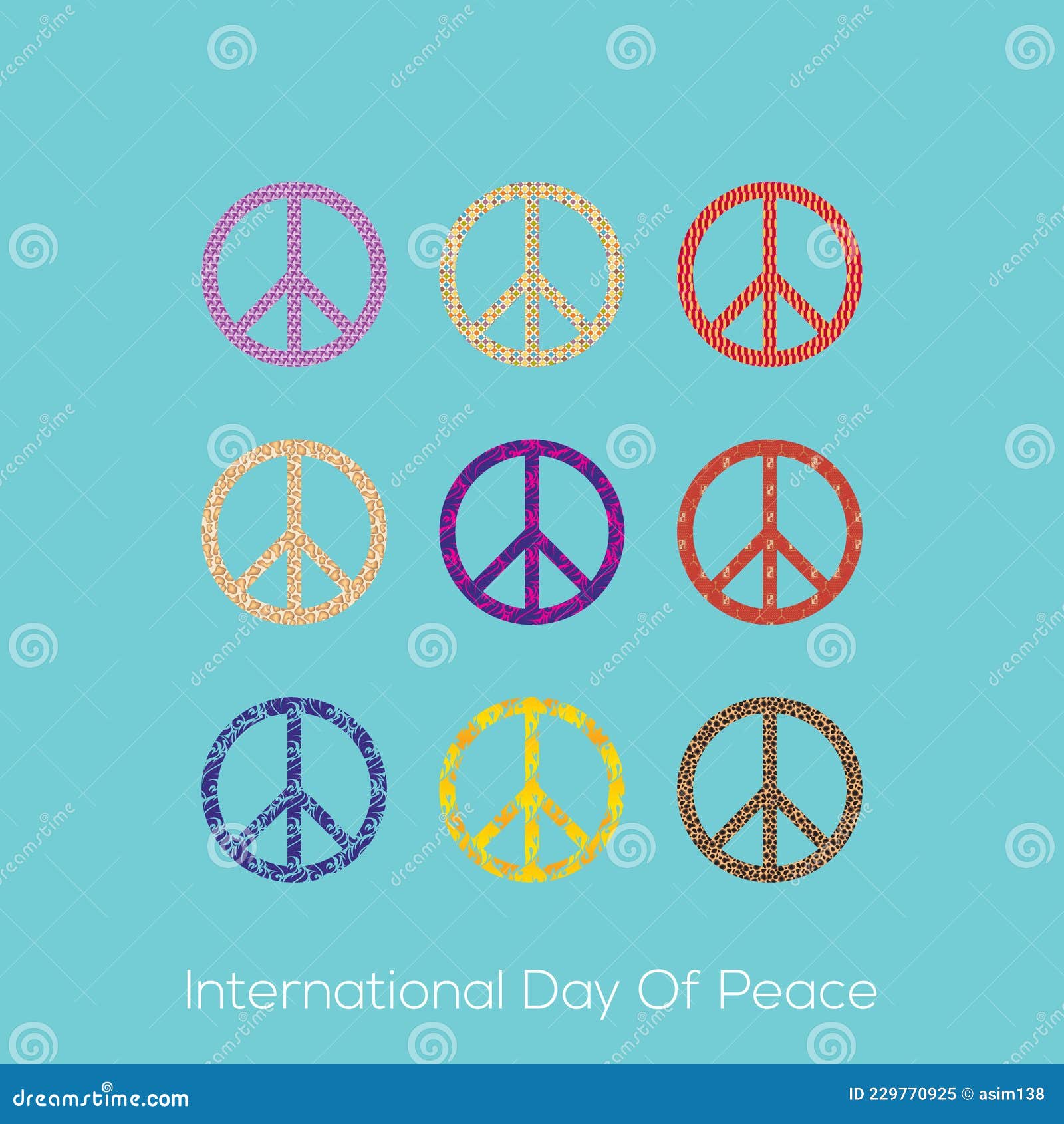 Vector Illustration International Day Of Peace Colorful Concept With ...