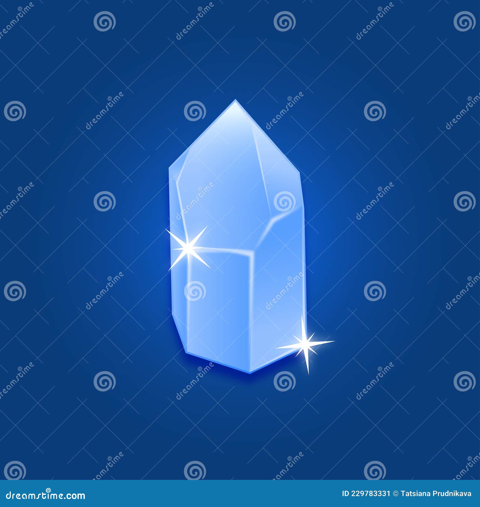 Magic Alchemical Element Blue Crystal Stock Illustration - Illustration ...