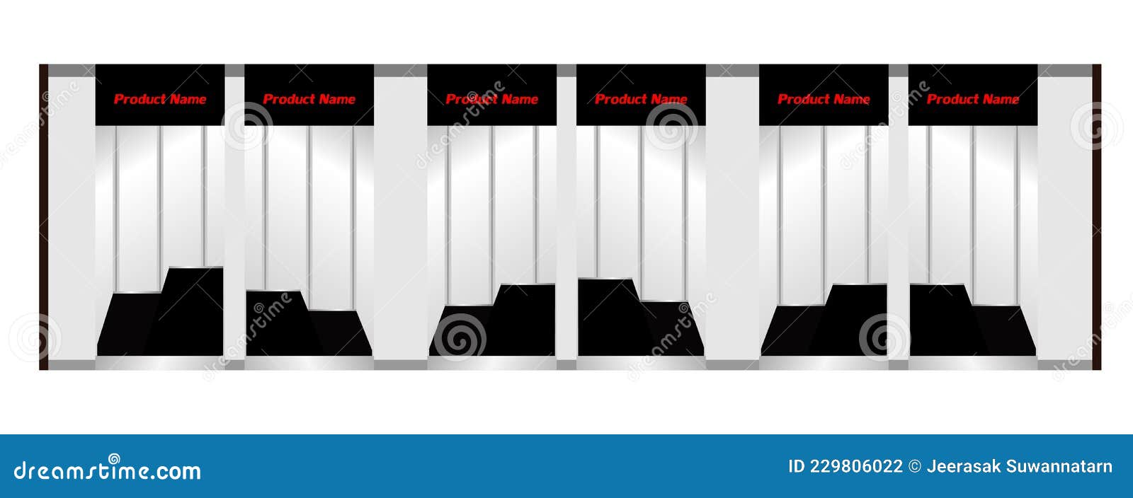 Showcase Display Retail Shelf Rack with Back Stock Vector ...