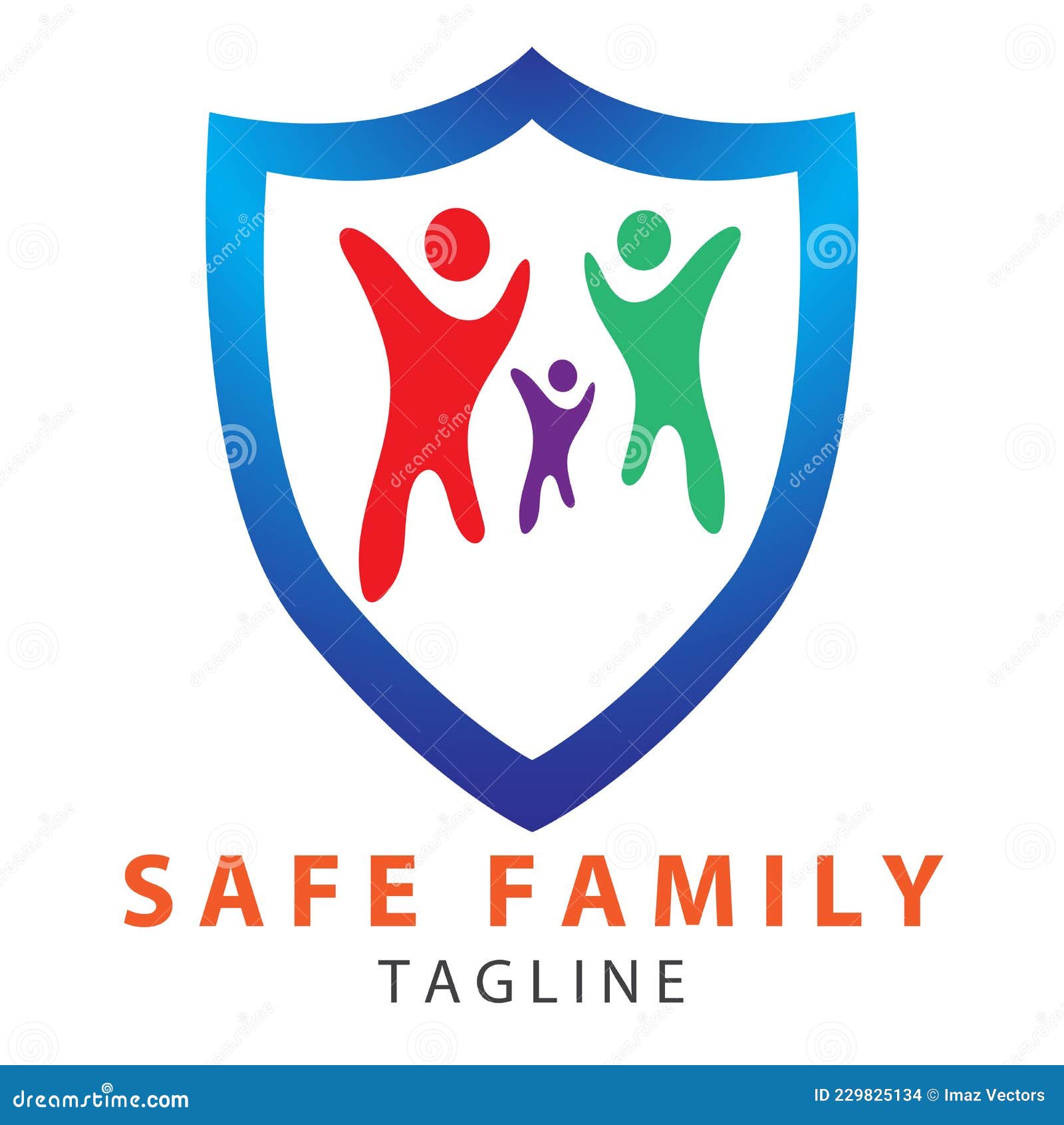 Safe Family People Caring Protect Insurance Logo Vector Design ...