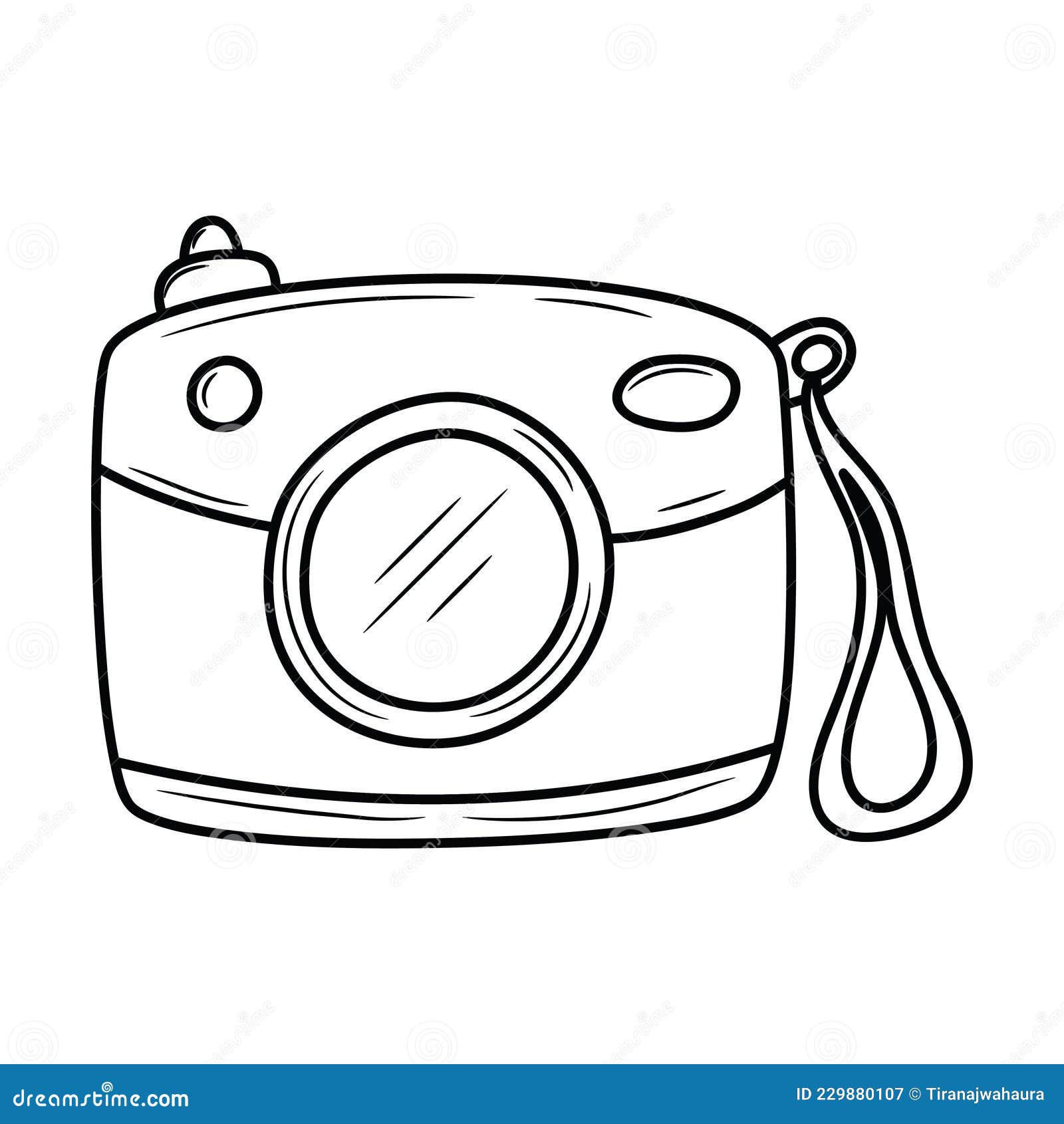 Simple Camera Line Illustration Icon, Linear Style Pictogram Stock ...